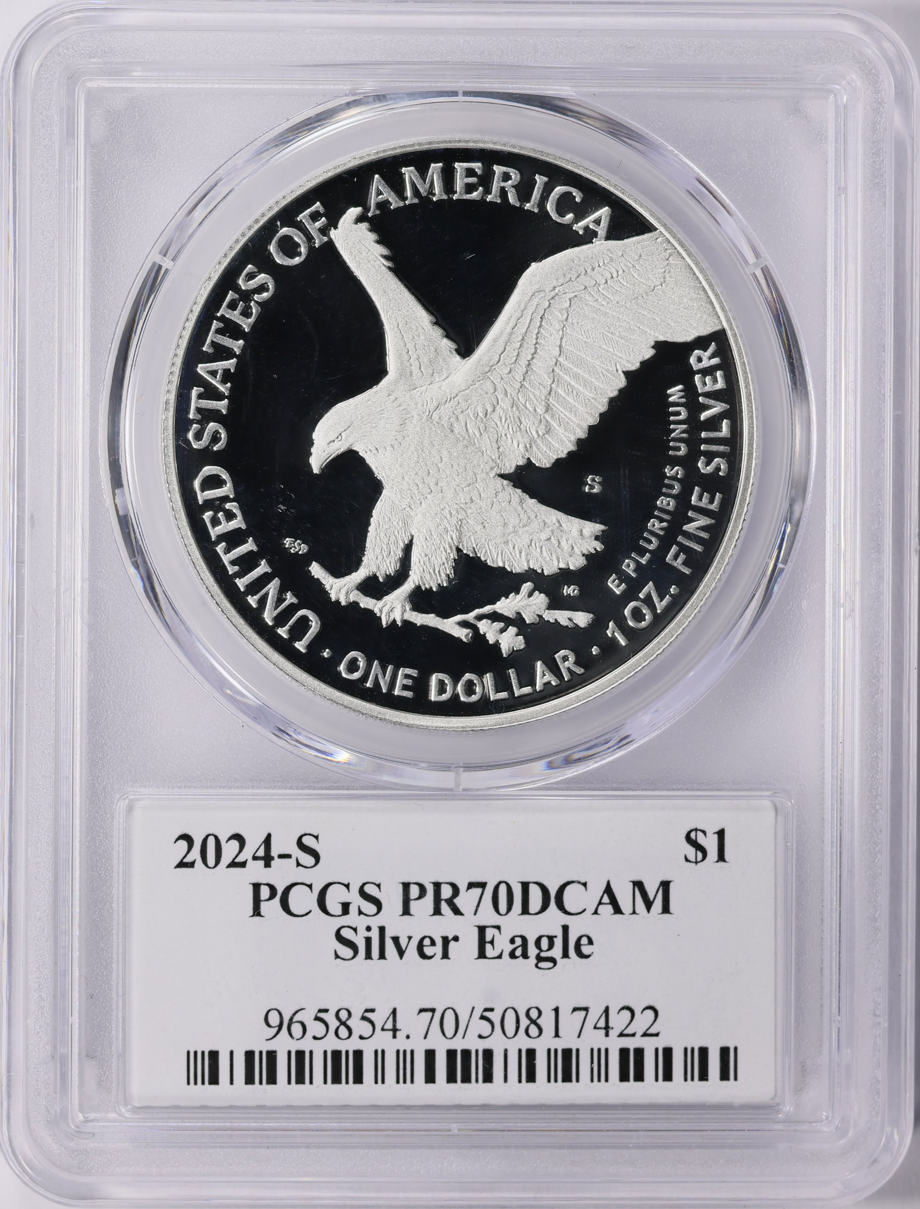 2024-S $1 Silver Eagle PCGS Proof-70 DCAM (Ultra Breaks Label) | PCGS ...