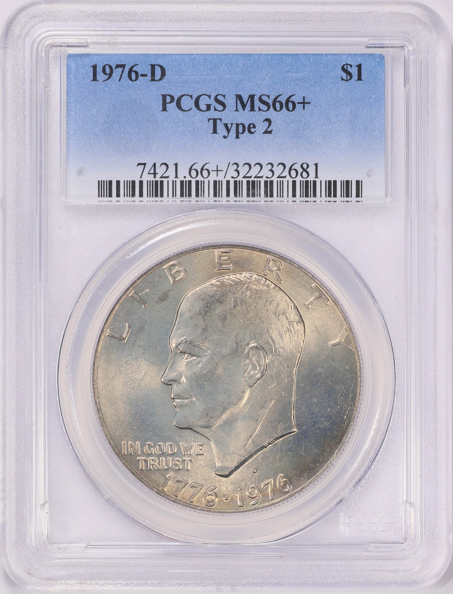 1976-D Eisenhower Dollar Type 2 PCGS MS-66+ (Item 1739879) | GreatCollections Coin Auctions