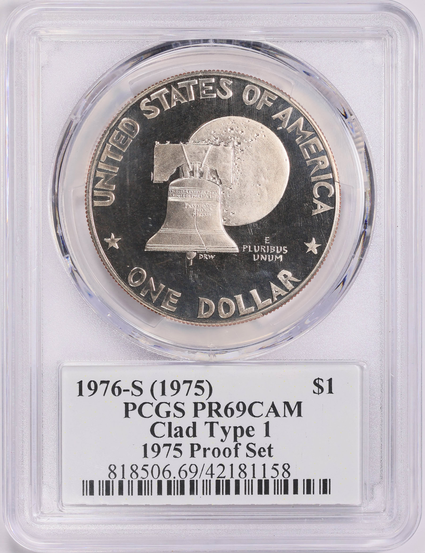 1976-S (1975) Eisenhower Dollar Clad Type 1 (From the 1975 Proof Set ...