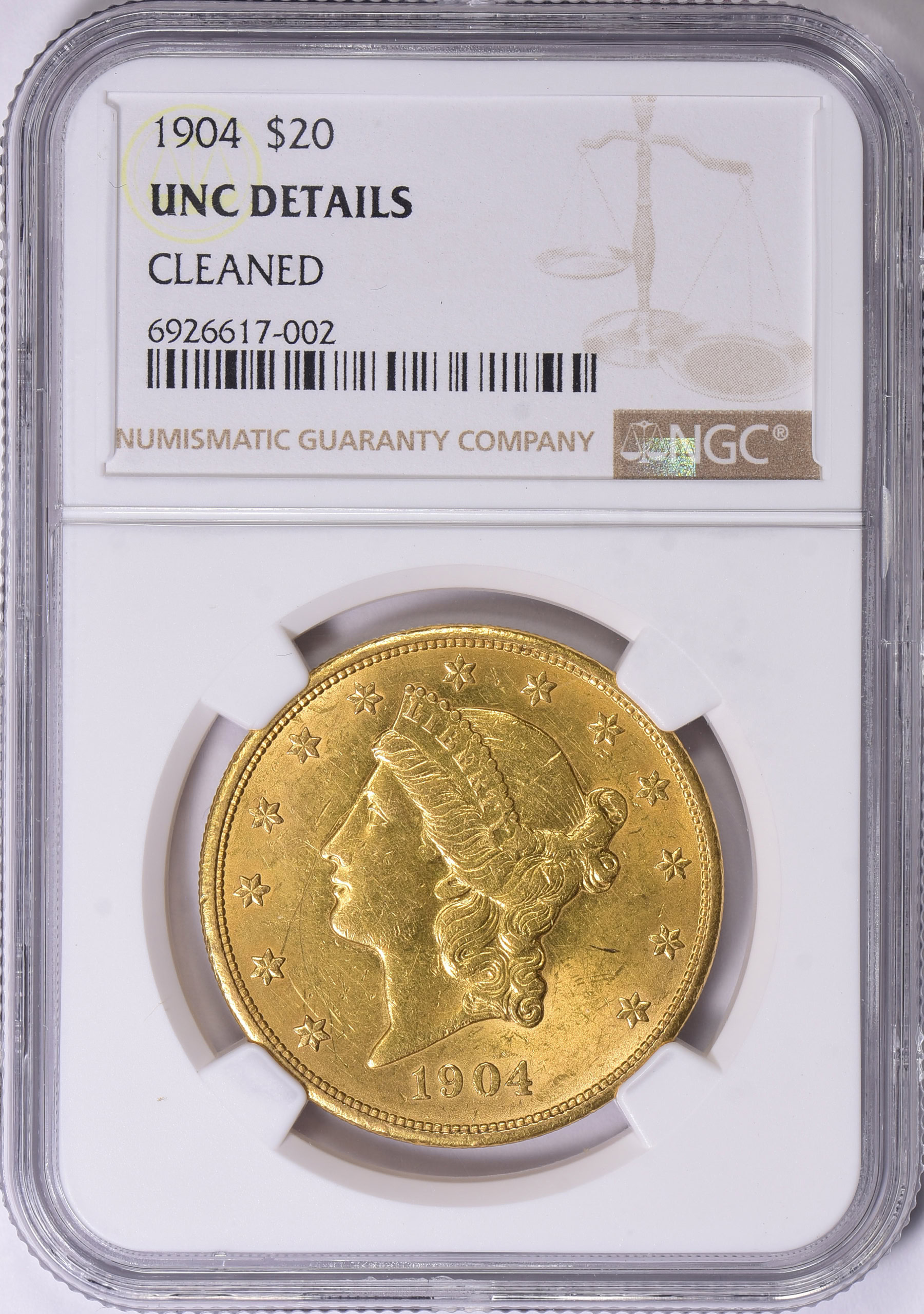 1904 Liberty Gold Double Eagle NGC Unc Details (Item 1739884) | GreatCollections Coin Auctions