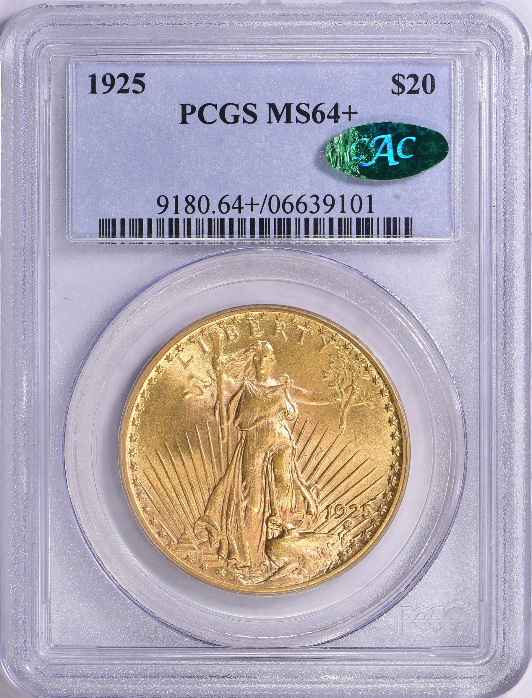 1925 Saint-Gaudens Gold Double Eagle PCGS MS-64+ (CAC Green) (Item 1739904) | GreatCollections ...