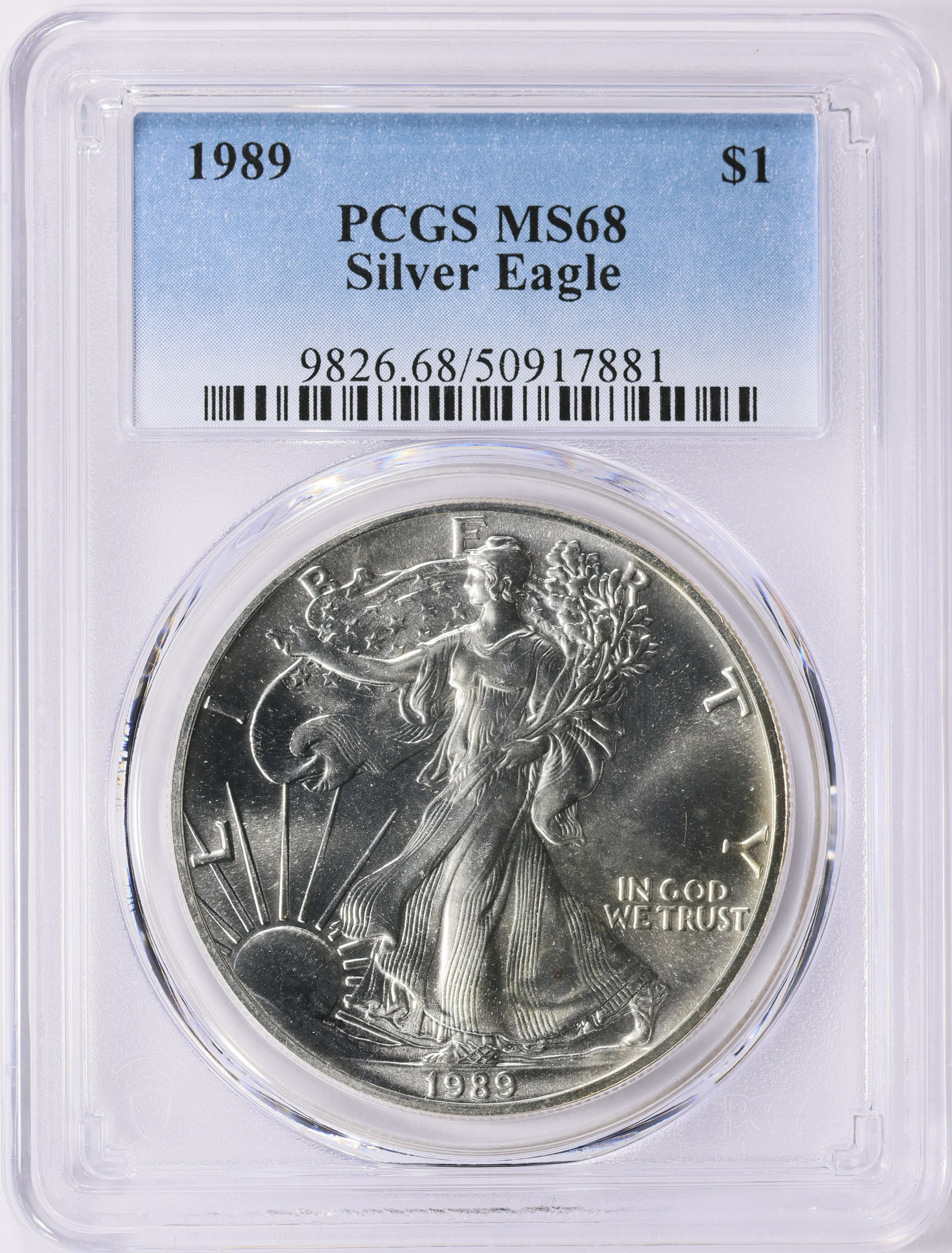 1989 $1 Silver Eagle PCGS MS-68 (Item 1739920) | GreatCollections Coin ...