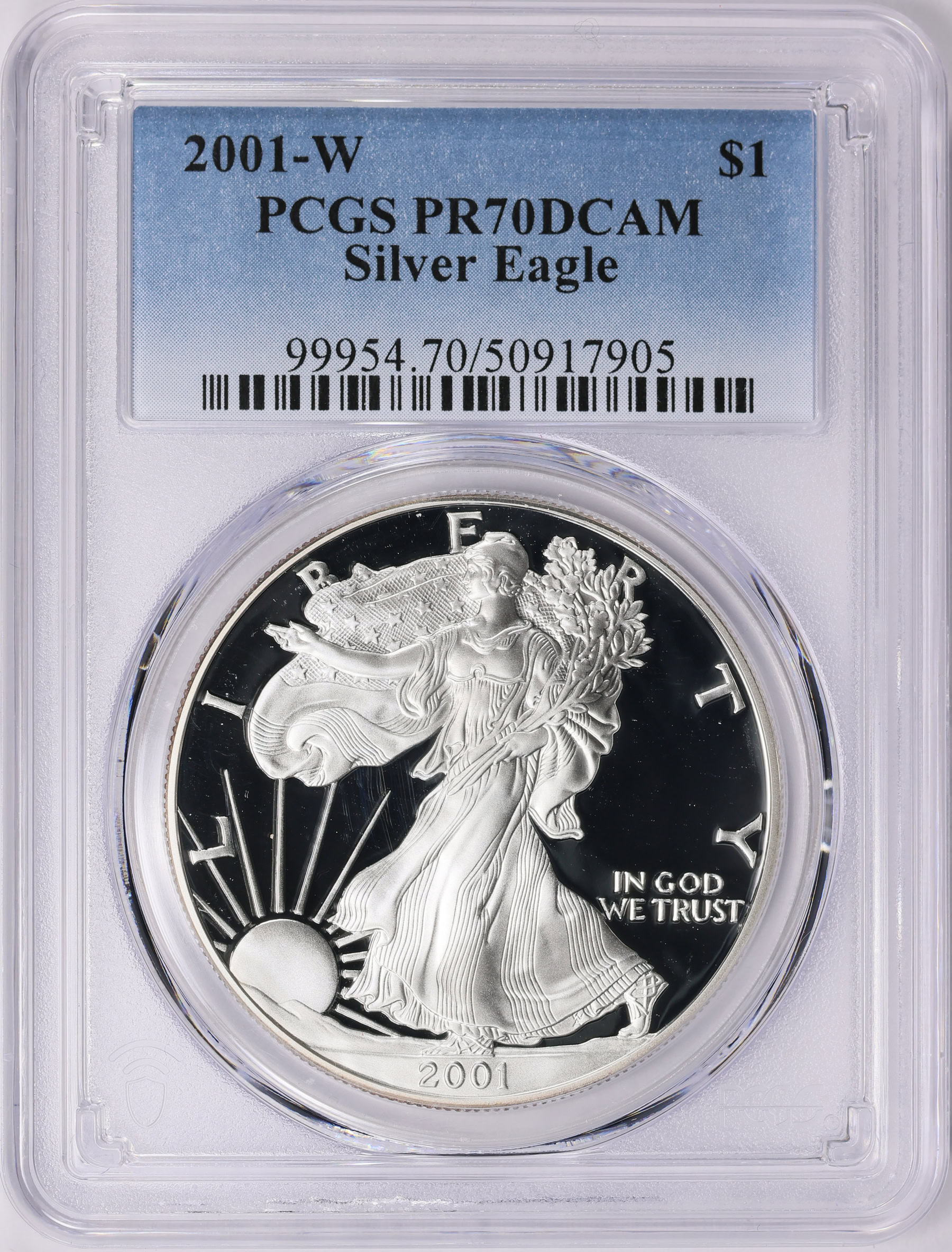 2001-W $1 Silver Eagle PCGS Proof-70 DCAM (Item 1739931 ...