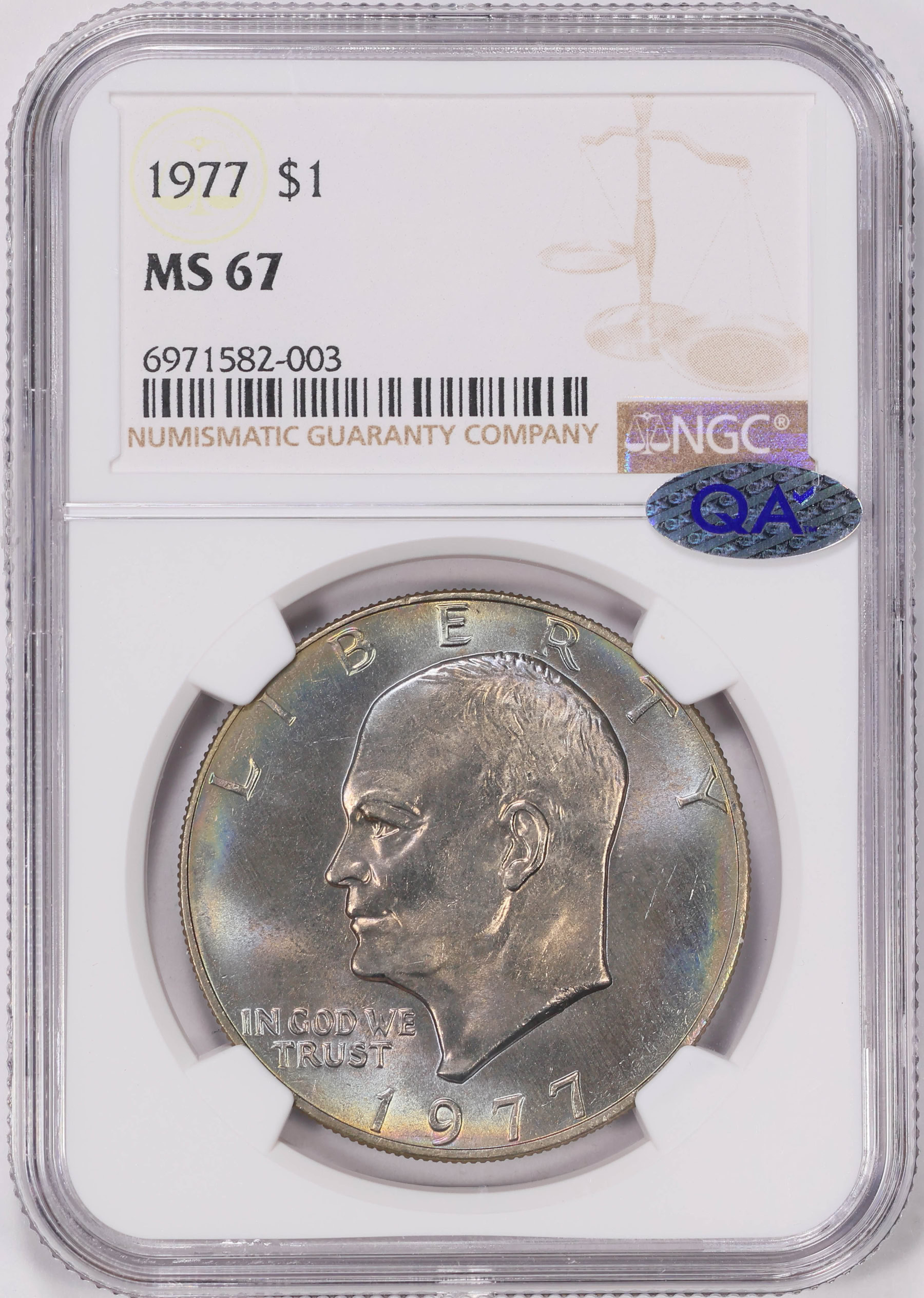 1977 Eisenhower Dollar NGC MS-67 (QA) (Toned) (Item 1740070 ...