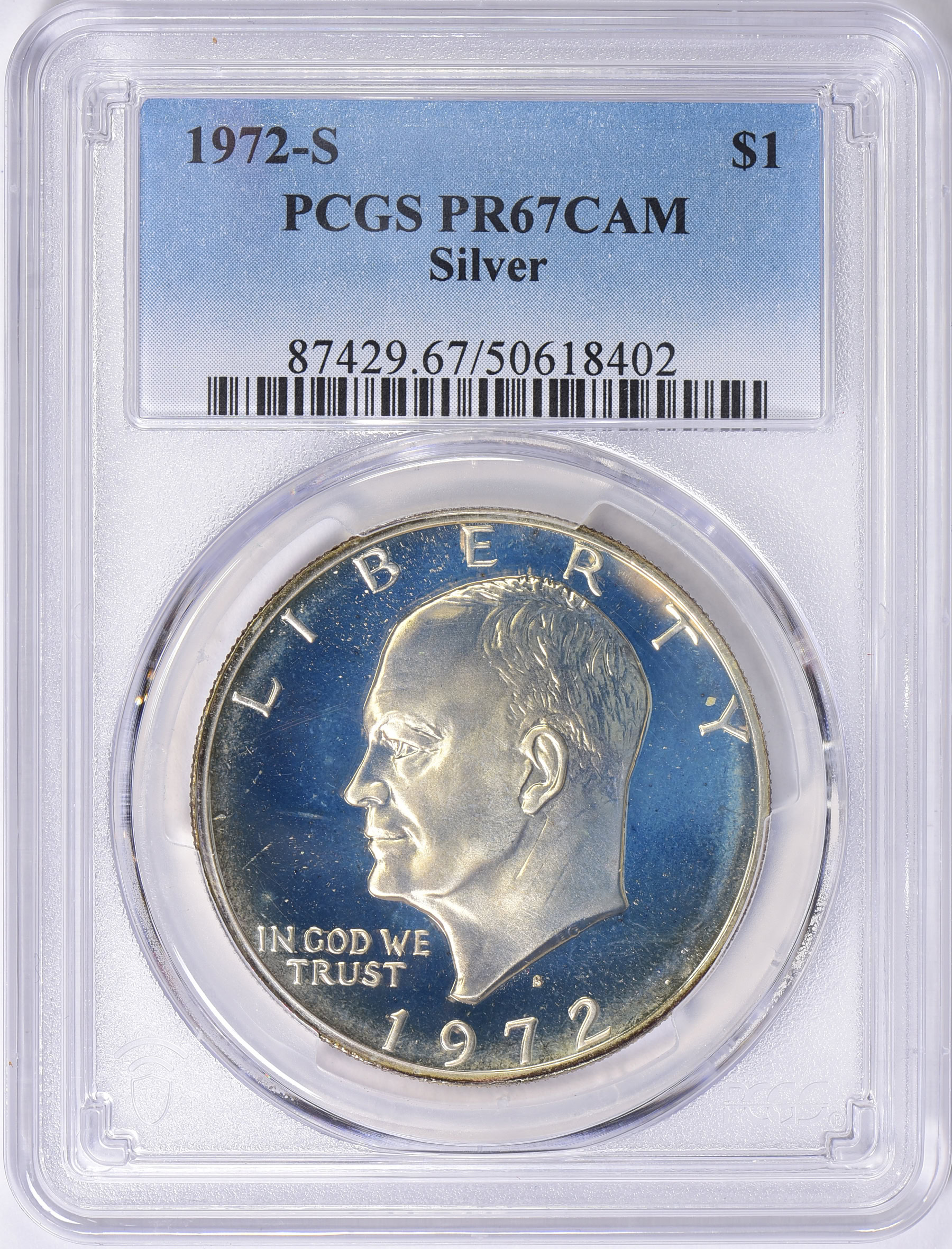 1972-S Eisenhower Dollar Silver PCGS Proof-67 CAMEO (Item 1740094) | GreatCollections Coin Auctions