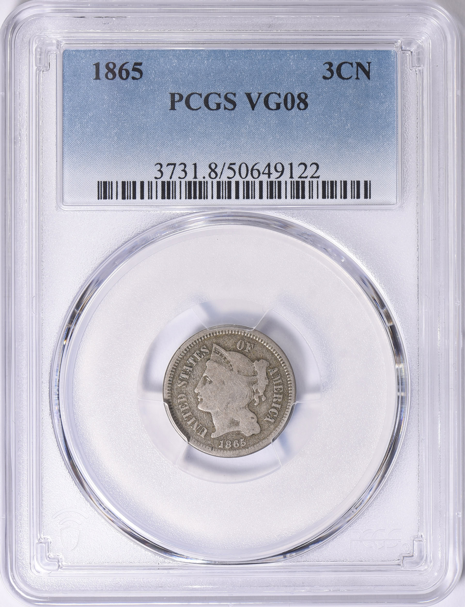 1865 Nickel Three-Cent Piece PCGS VG-08 (Item 1740159 ...