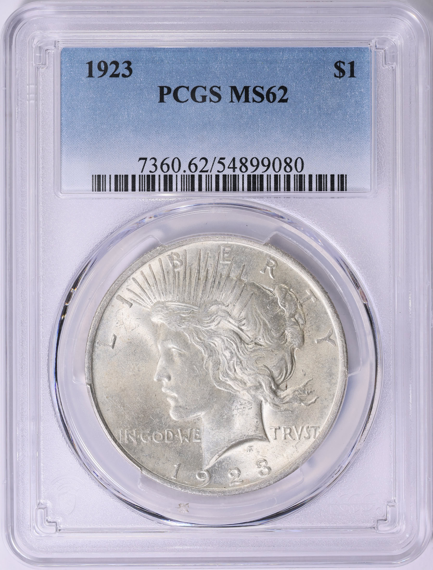 1923 Peace Silver Dollar PCGS MS-62 (Item 1740477) | GreatCollections Coin Auctions