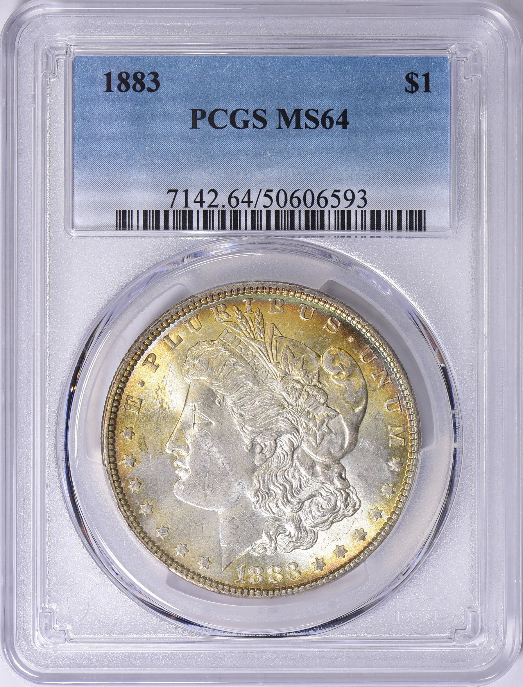1883 Morgan Silver Dollar PCGS MS-64 (Toned) (Item 1740489) | GreatCollections Coin Auctions