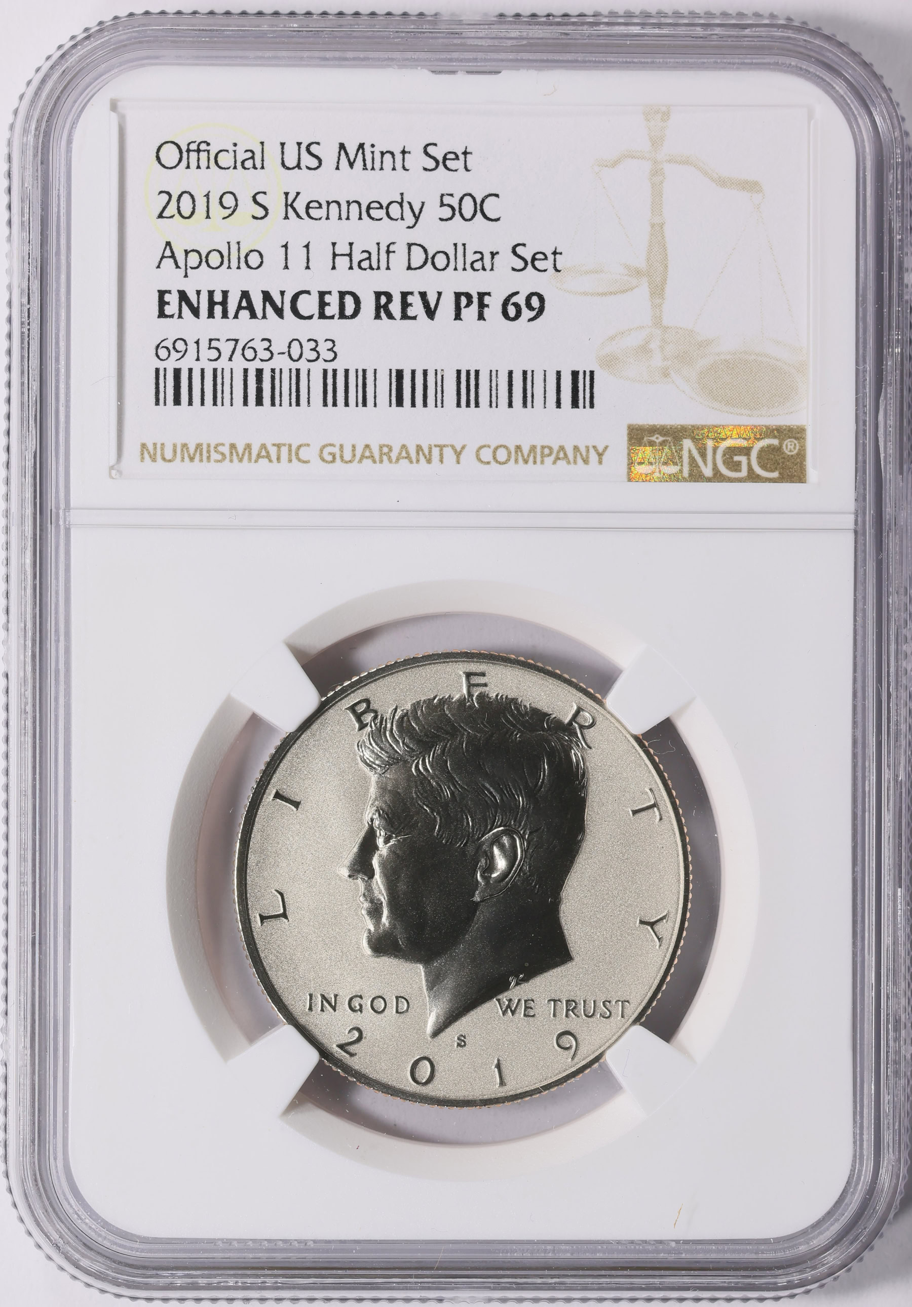 2019-S Kennedy Half Dollar Enhanced Reverse Proof NGC Proof-69 (Item ...