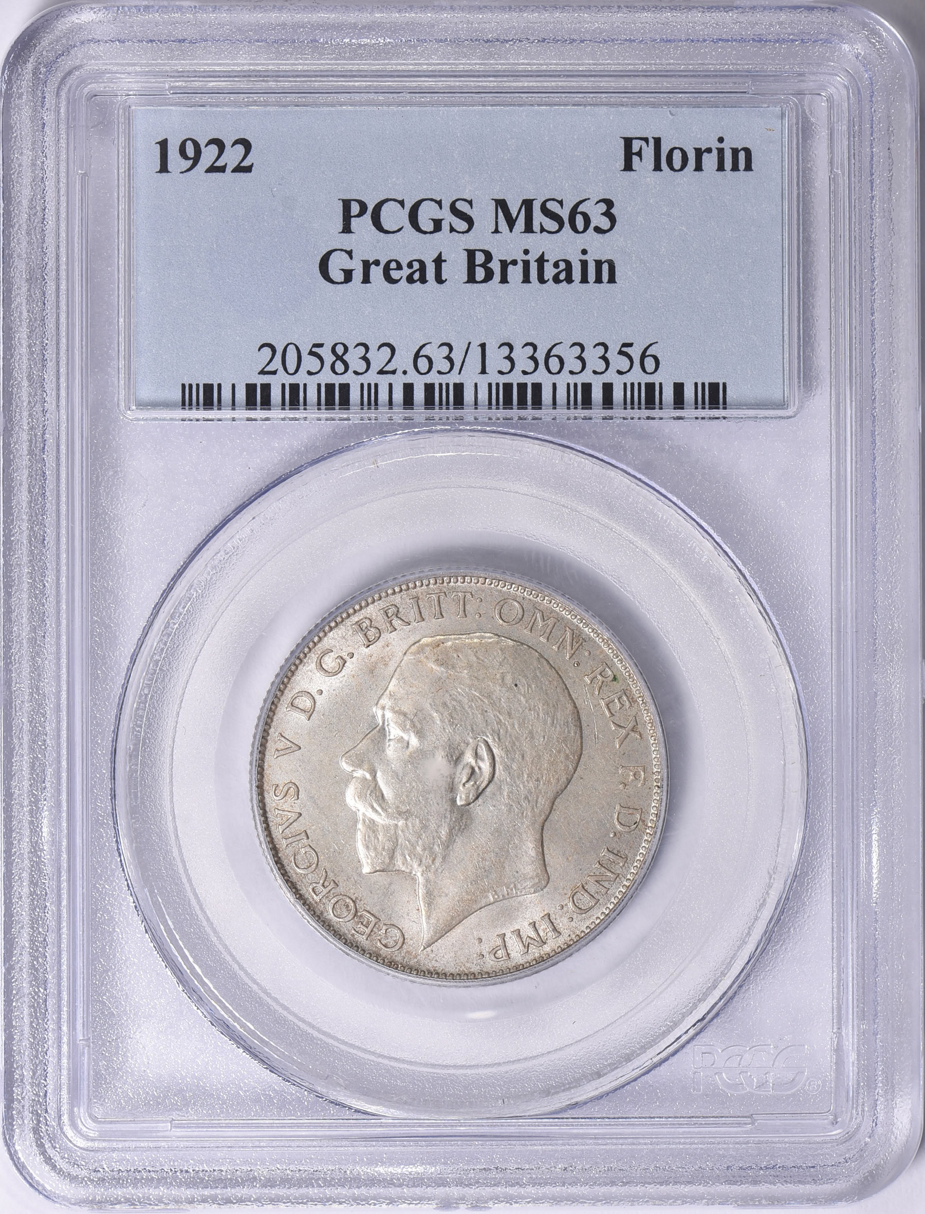Great Britain 1922 Silver Florin KM-817a PCGS MS-63 (Item 1740591 ...