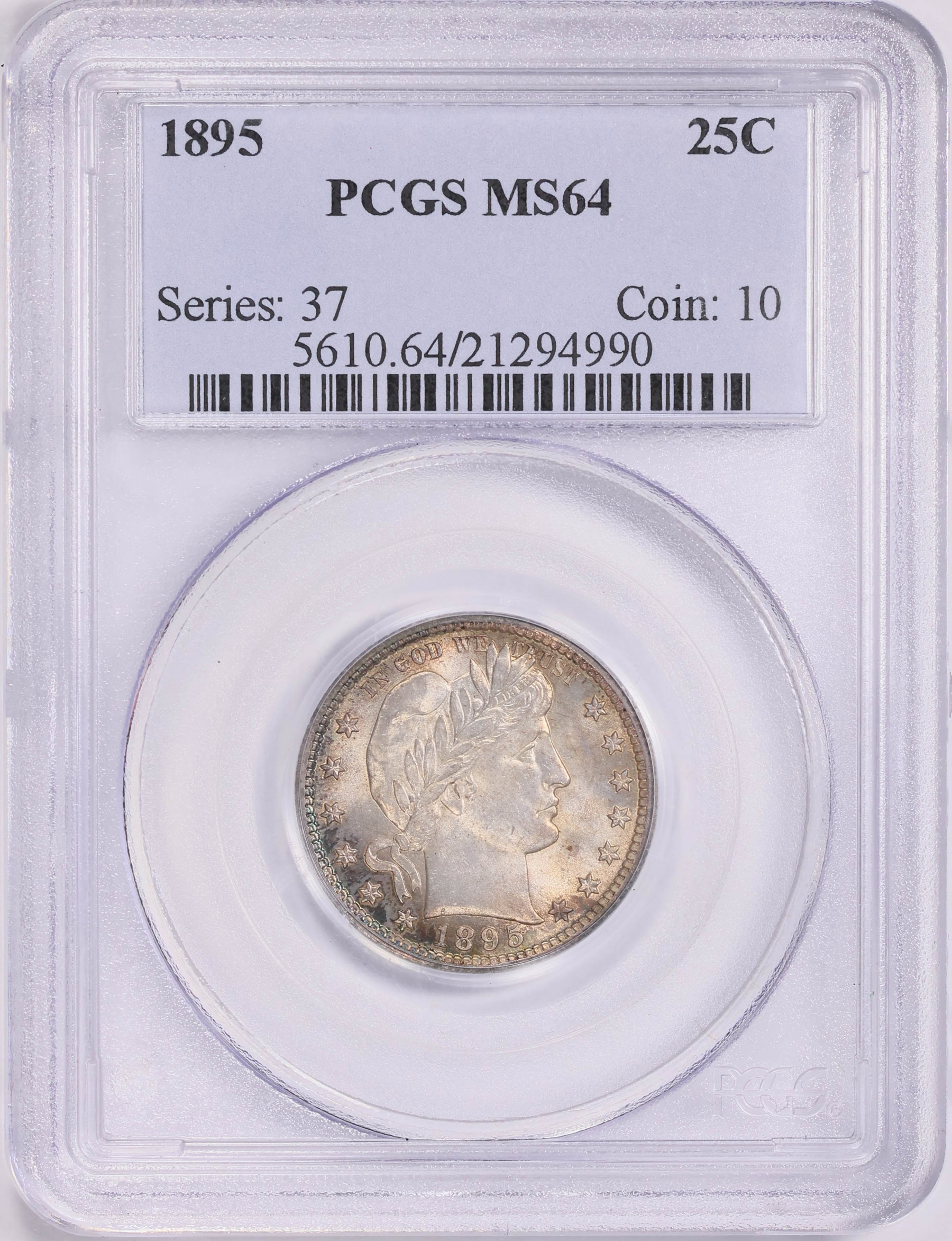 1895 Barber Quarter PCGS MS-64 (Toned) (Item 1740627 ...