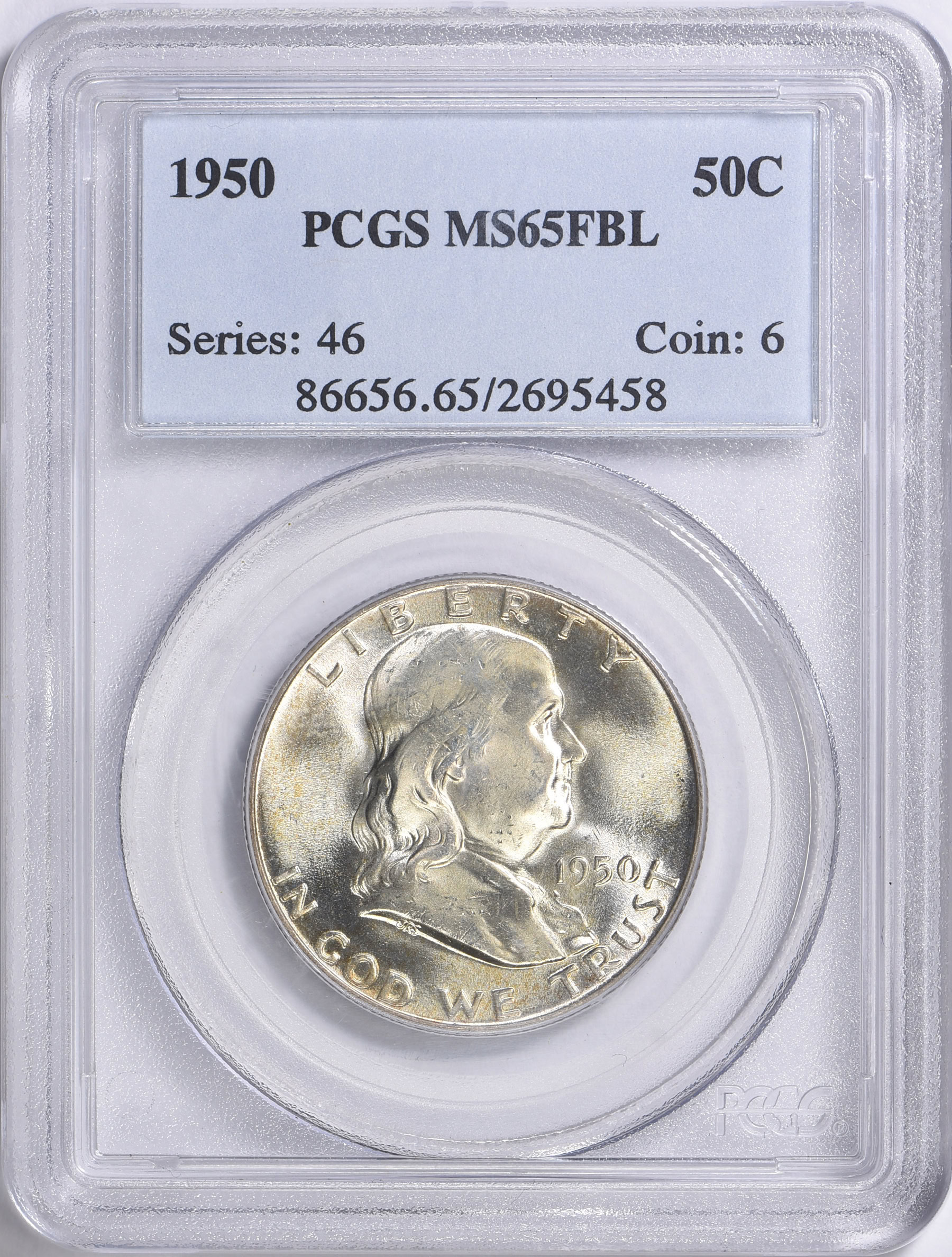 1950 Franklin Half Dollar PCGS MS-65 FBL (Toned) (Item 1740636 ...