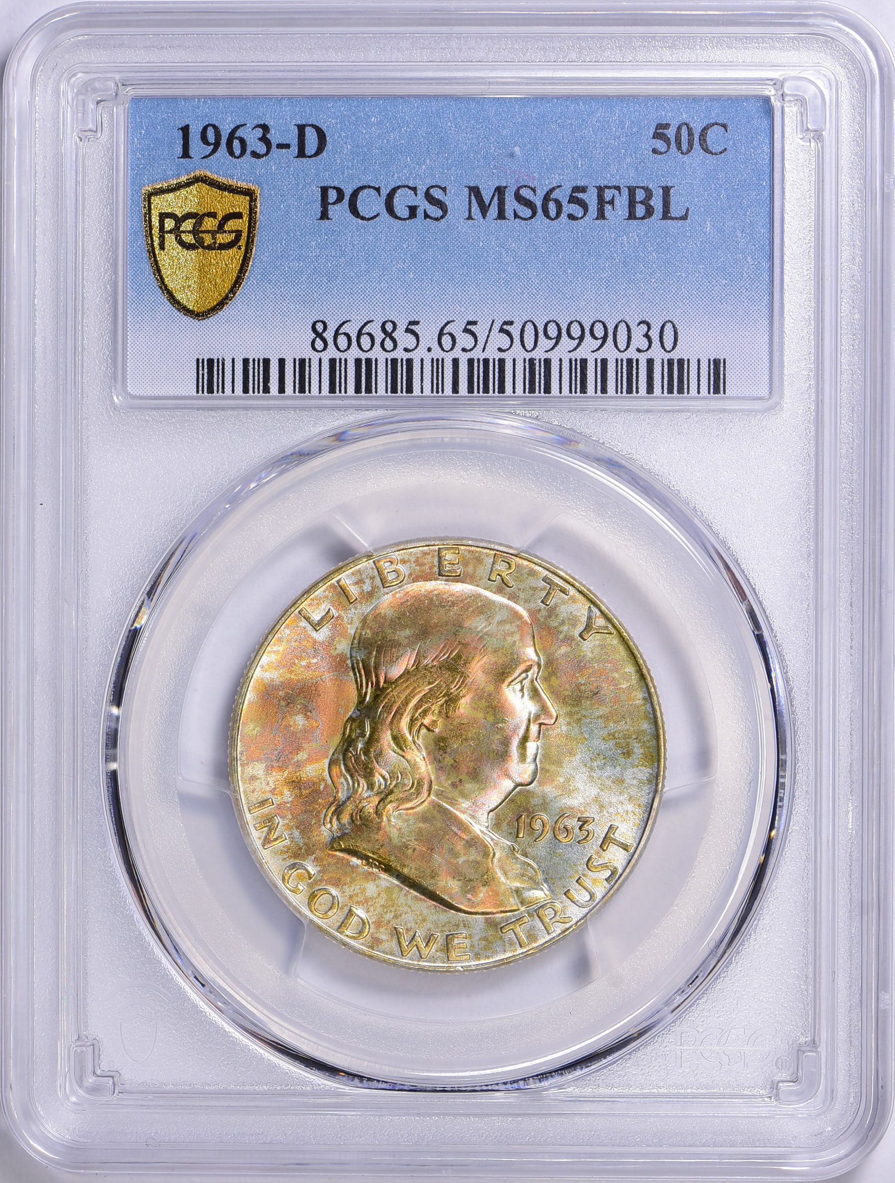 1963-D Franklin Half Dollar PCGS MS-65 FBL (Toned) (Item 1740670 ...