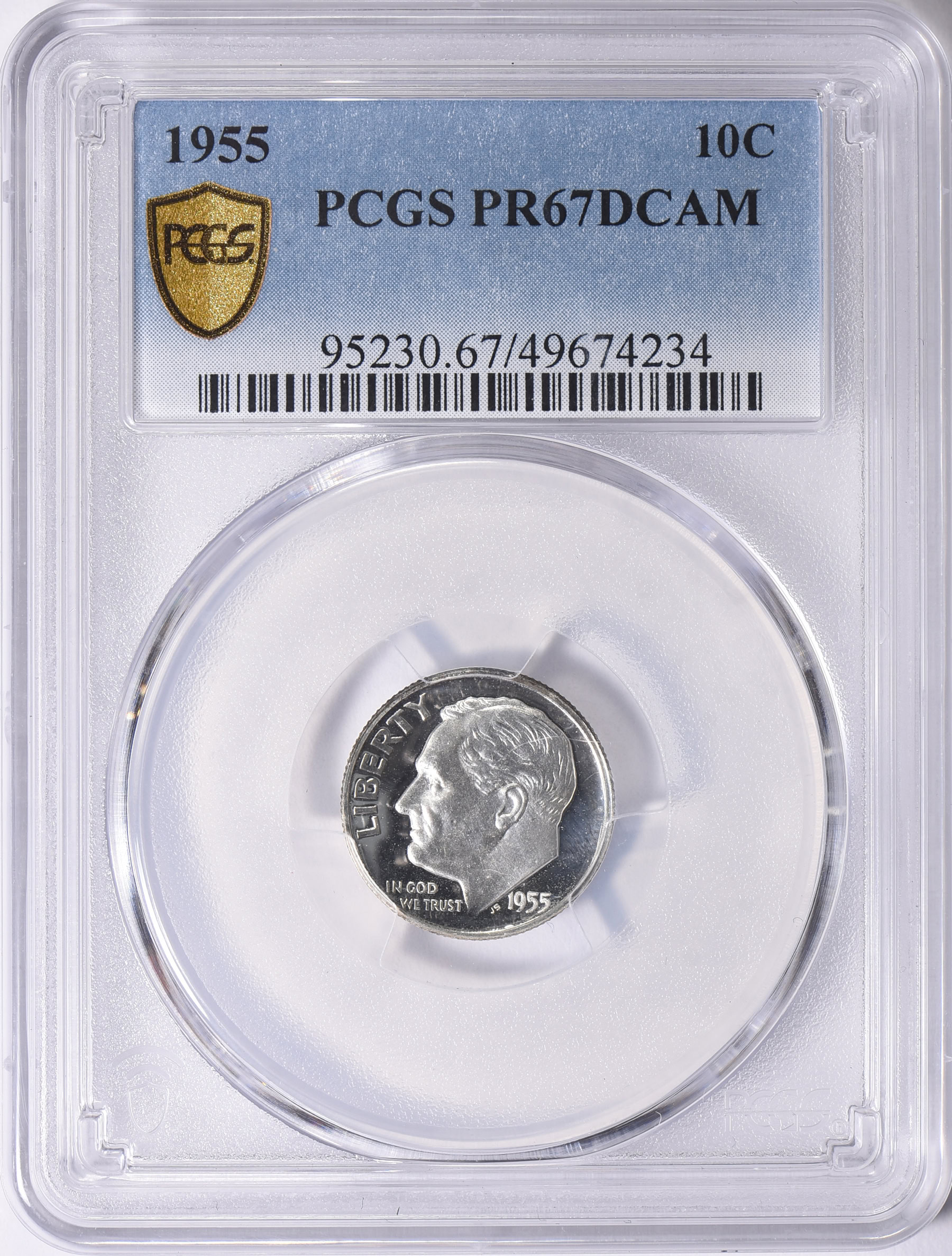 1955 Roosevelt Dime PCGS Proof-67 DCAM (Item 1740690) | GreatCollections Coin Auctions