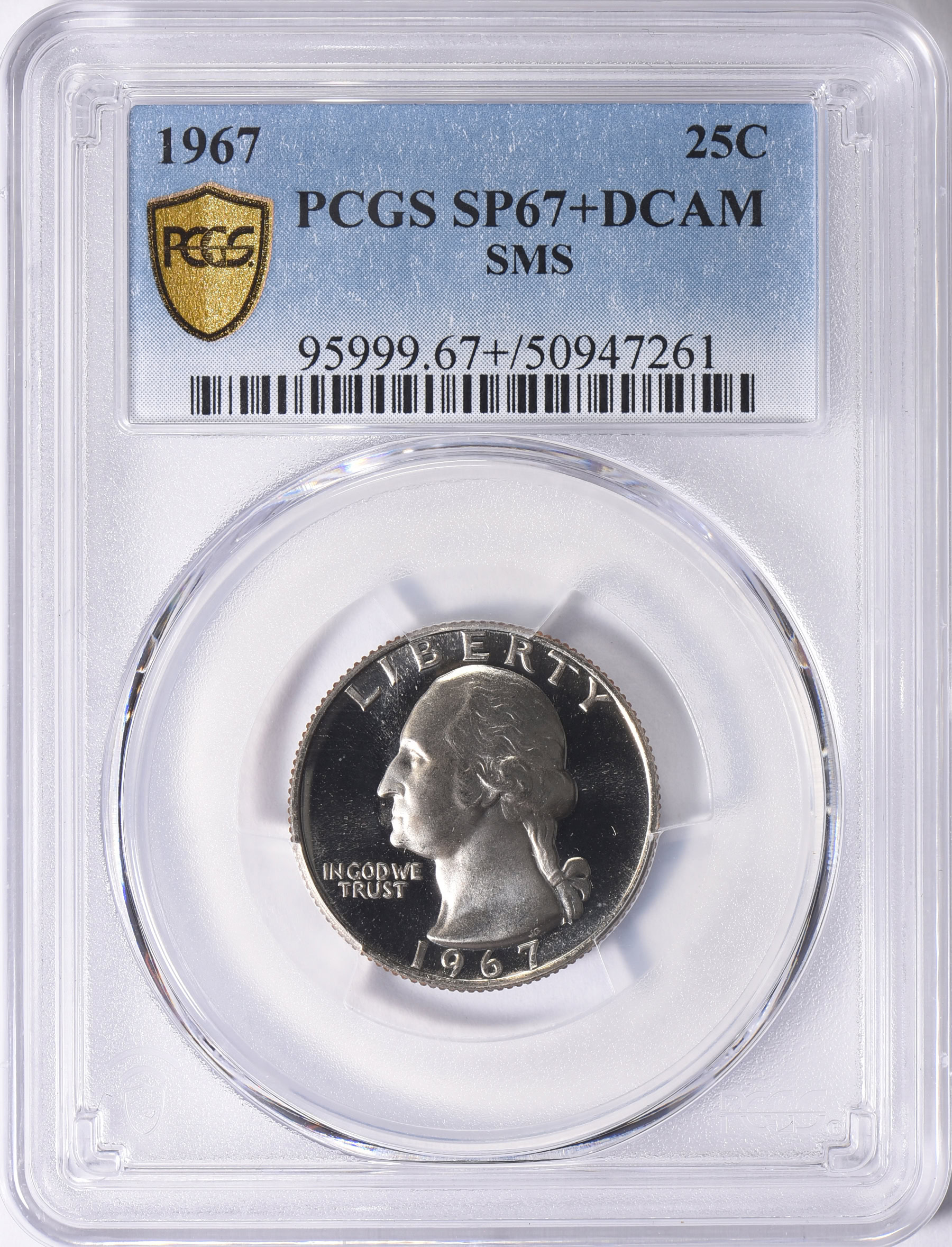 1967 Washington Quarter SMS PCGS SP-67+ DCAM (Item 1740691 ...