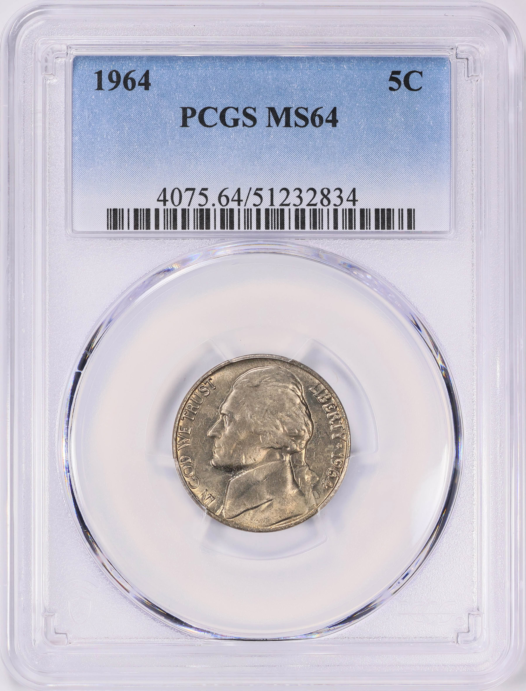 1964 Jefferson Nickel PCGS MS-64 (Item 1740710) | GreatCollections Coin ...