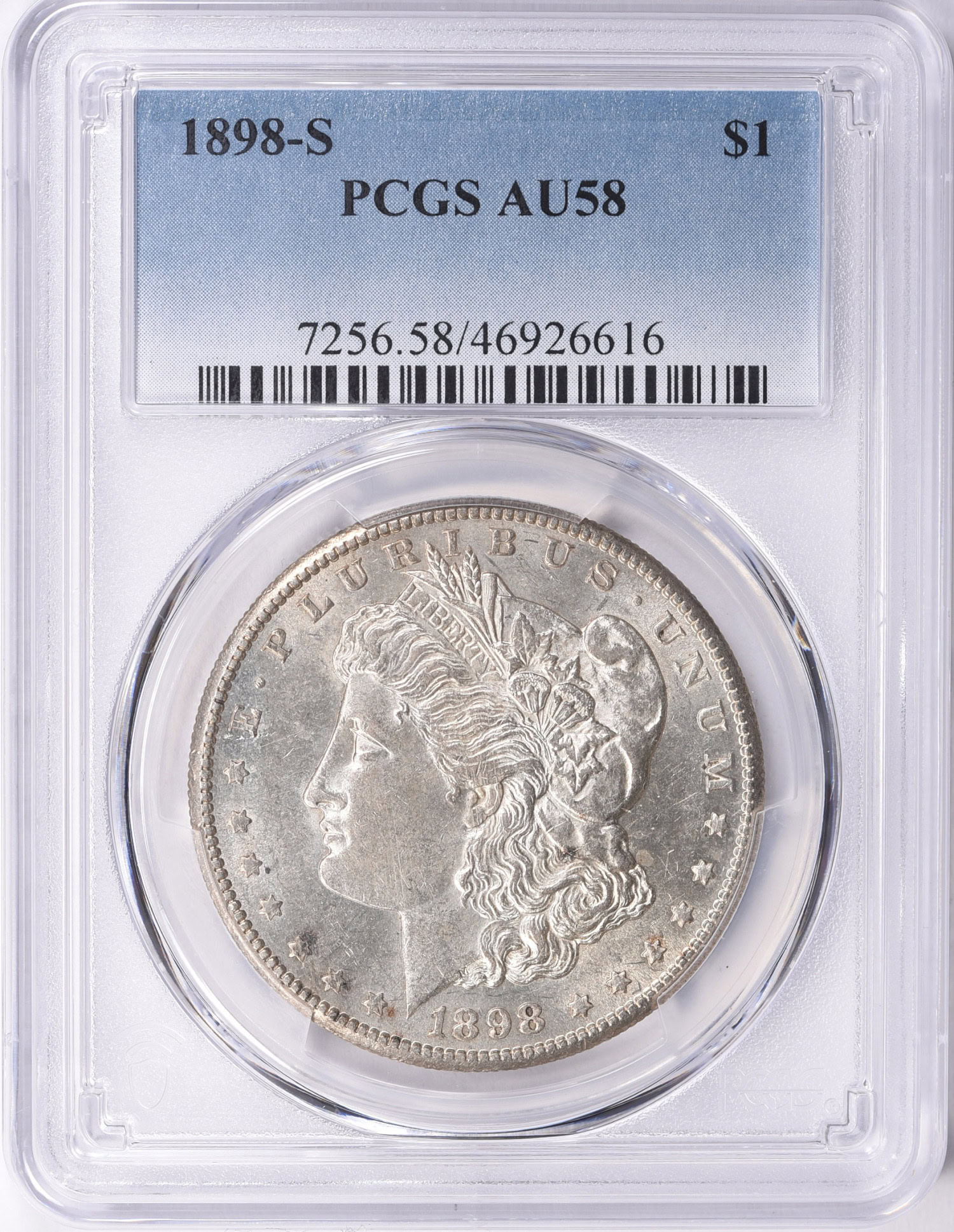 1898-S Morgan Silver Dollar PCGS AU-58 (Item 1740788) | GreatCollections Coin Auctions