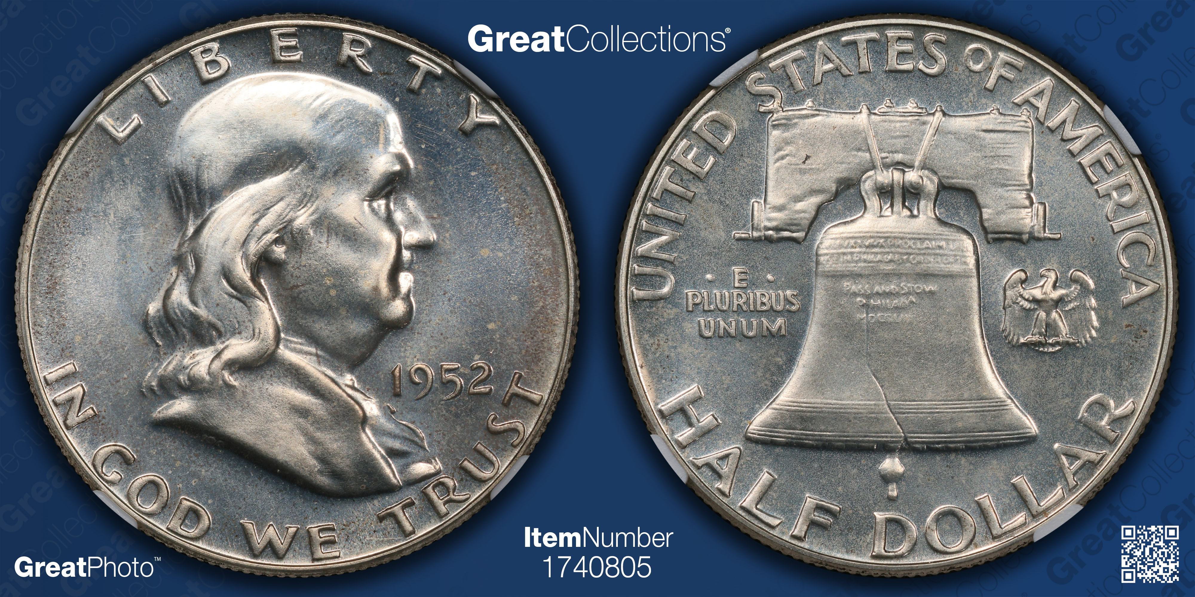 1952 Franklin Half Dollar Recut Hair VP-001 NGC Proof-65 (Bill Fivaz ...