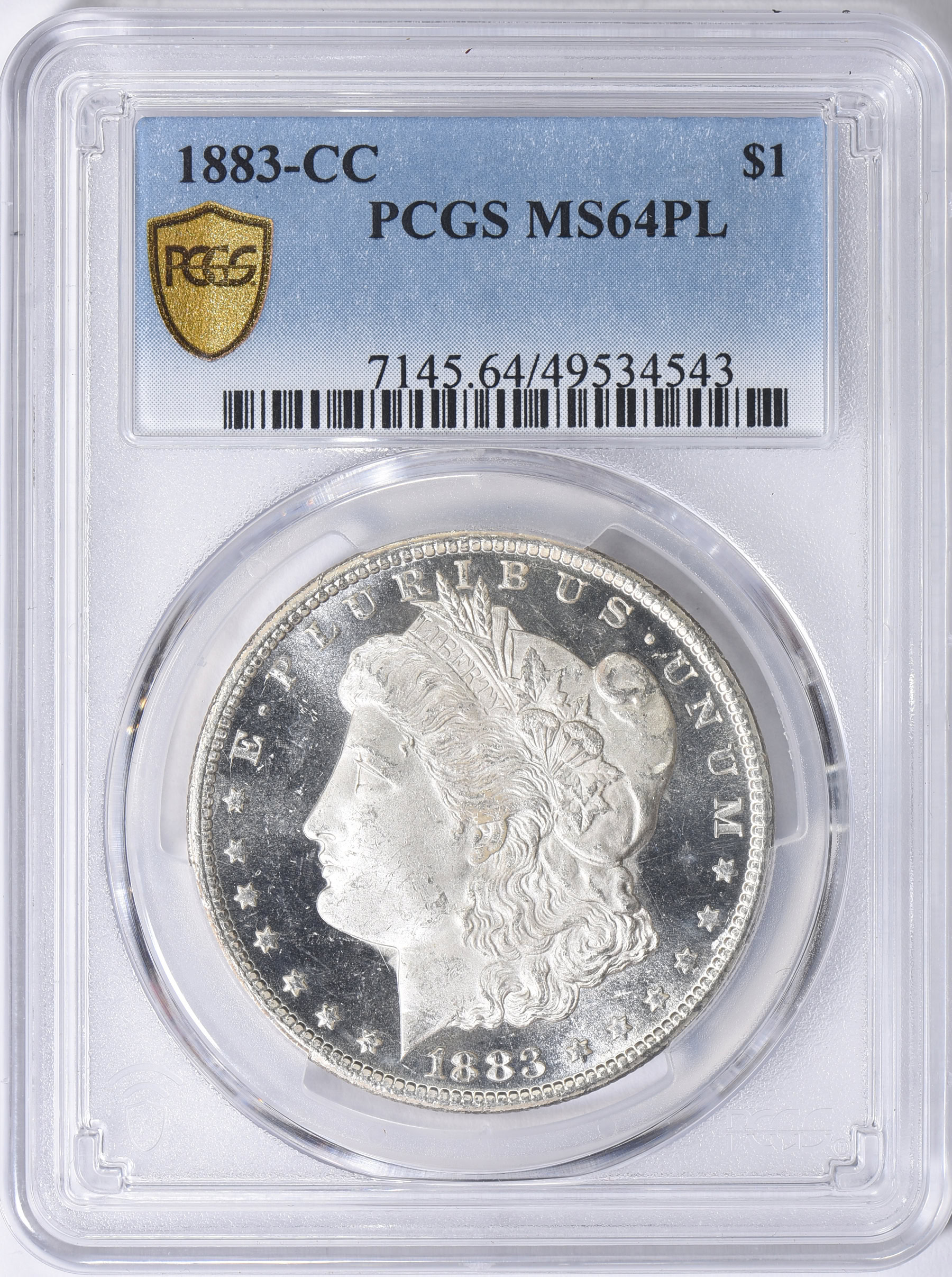 1883-CC Morgan Silver Dollar PCGS MS-64 PL (Item 1740882) | GreatCollections Coin Auctions