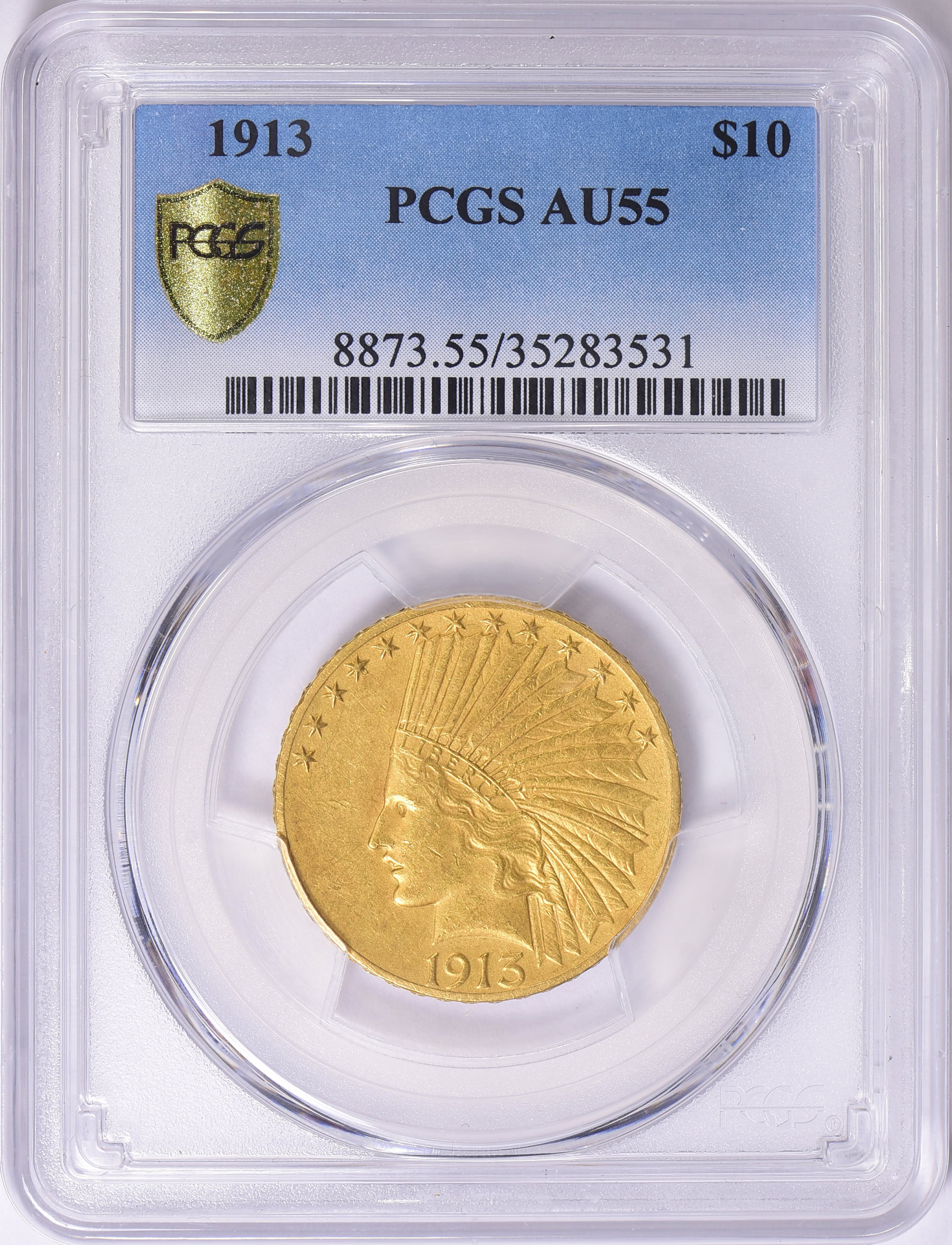 1913 Indian Gold Eagle PCGS AU-55 (Item 1740889) | GreatCollections Coin Auctions