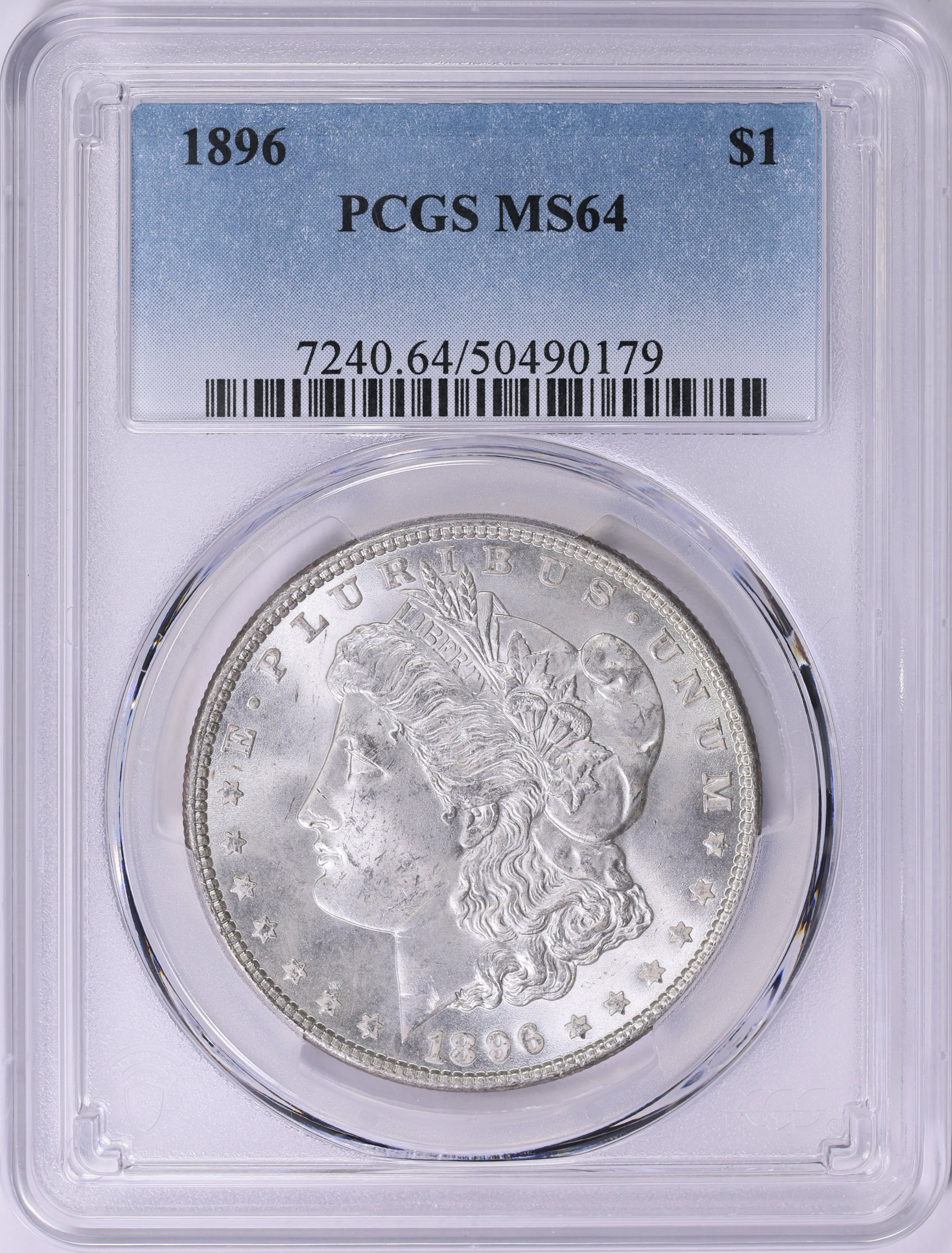 1896 Morgan Silver Dollar PCGS MS-64 (Item 1740925) | GreatCollections ...