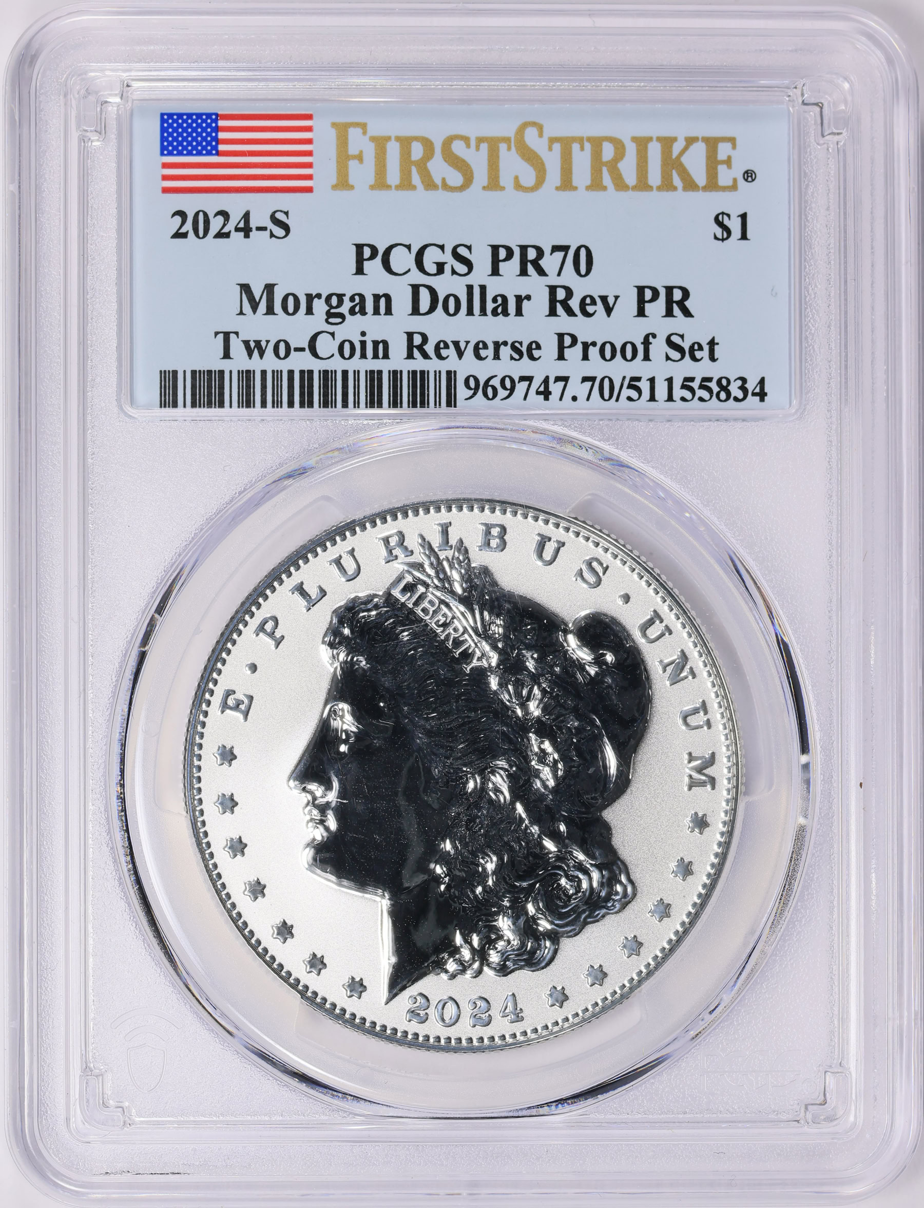 2024-S Morgan Silver Dollar Reverse Proof First Strike PCGS Proof-70 ...