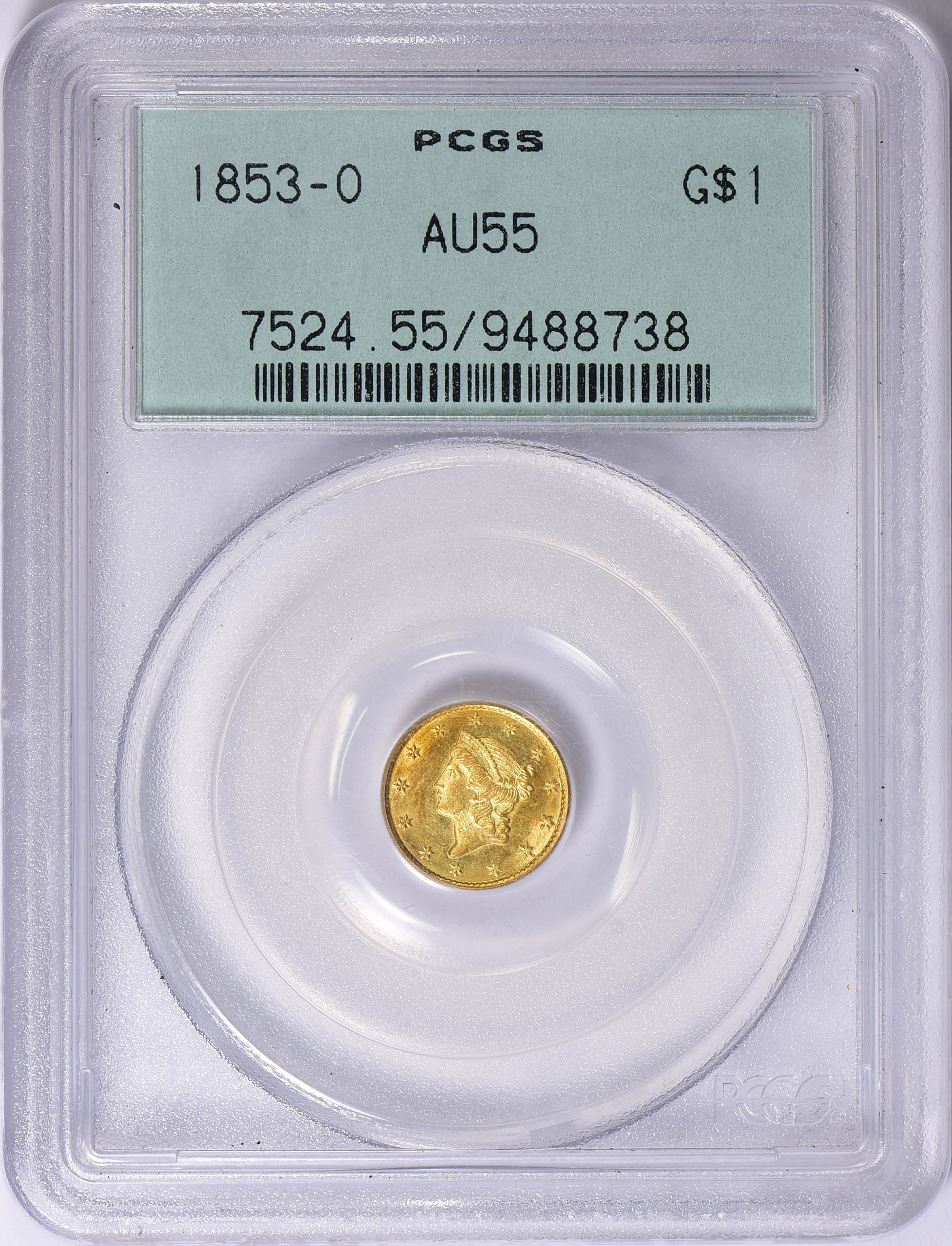 1853-O Liberty Gold Dollar PCGS AU-55 OGH (Item 1741025 ...