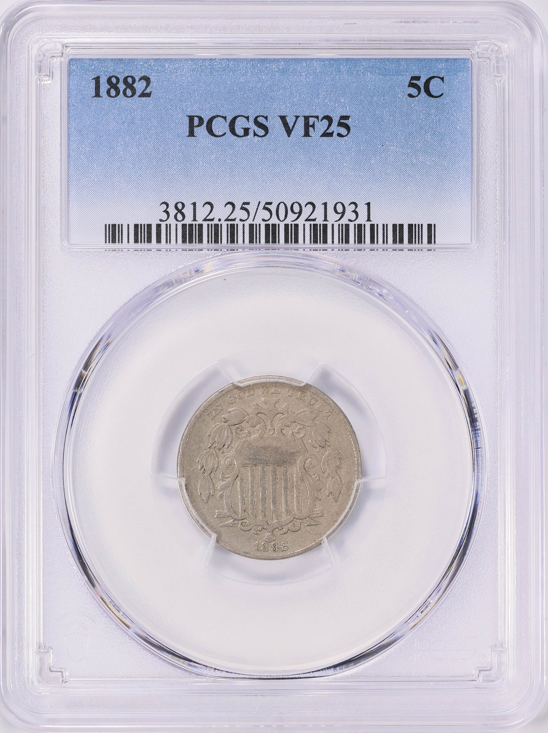 1882 Shield Nickel PCGS VF-25 (Item 1741080) | GreatCollections Coin ...