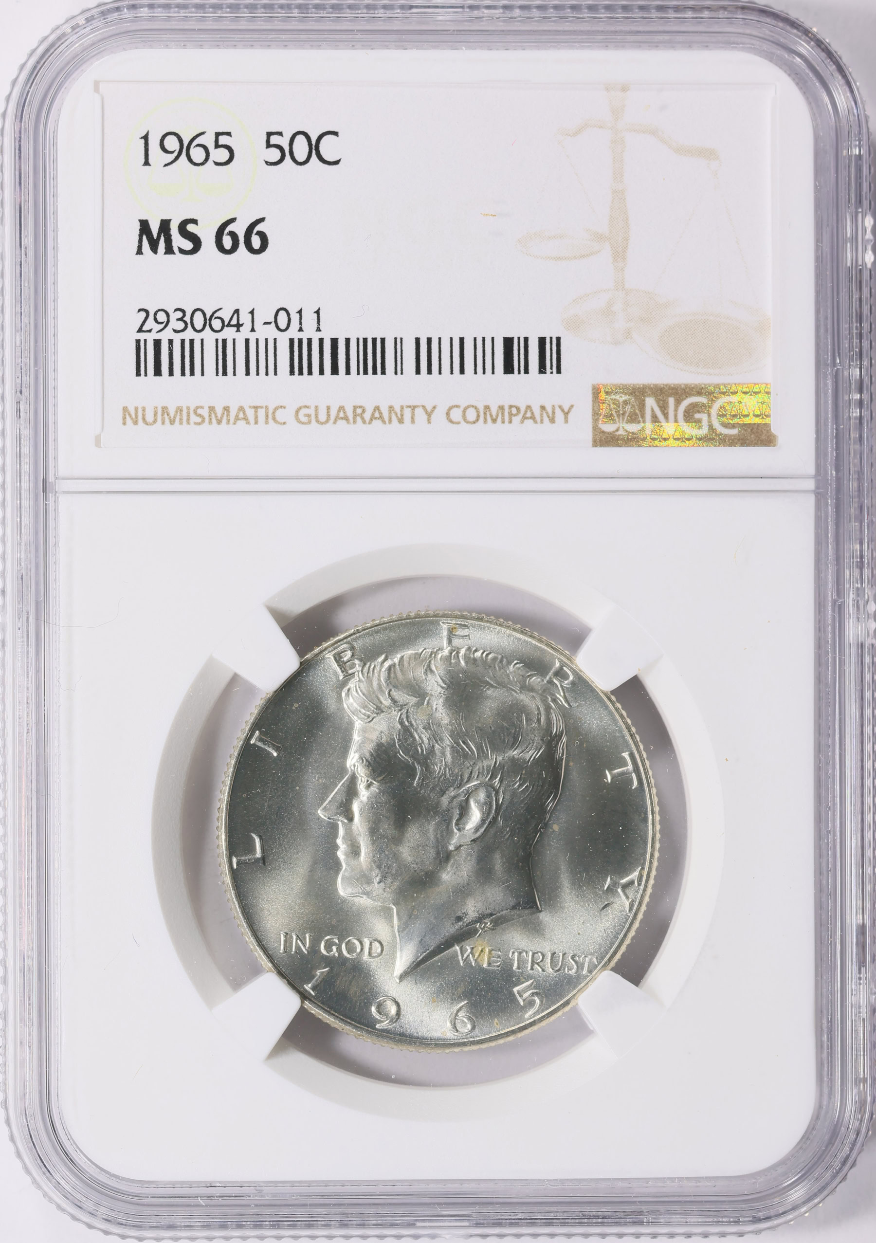 1965 Kennedy Half Dollar NGC MS-66 (Item 1741090) | GreatCollections Coin Auctions
