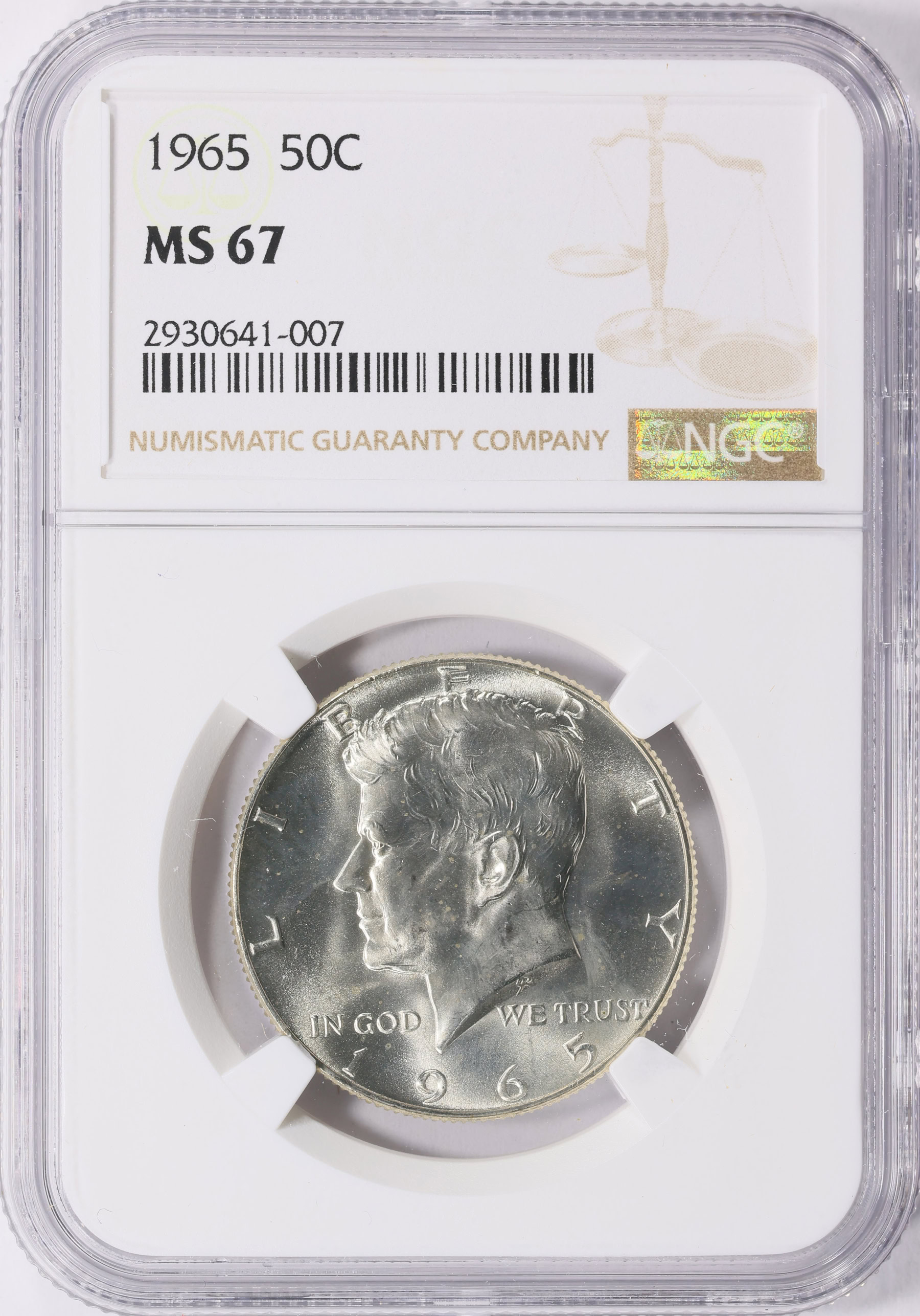 1965 Kennedy Half Dollar NGC MS-67 (Item 1741092) | GreatCollections Coin Auctions