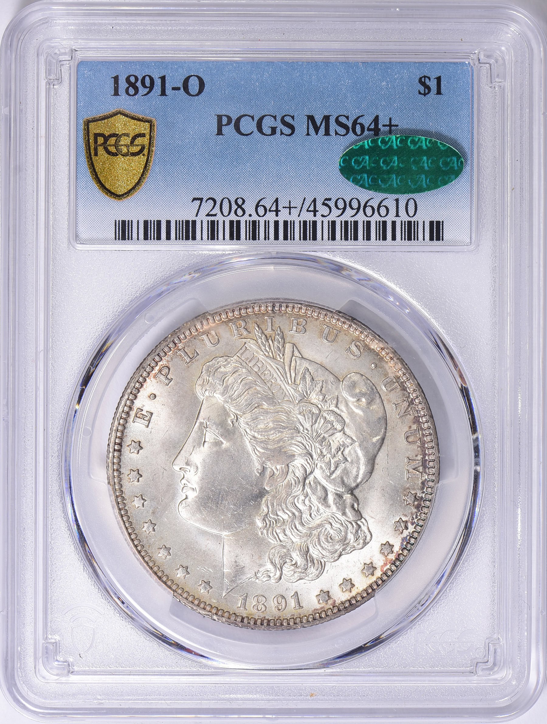 1891-O Morgan Silver Dollar PCGS MS-64+ (CAC Green) (Item 1741111) | GreatCollections Coin Auctions