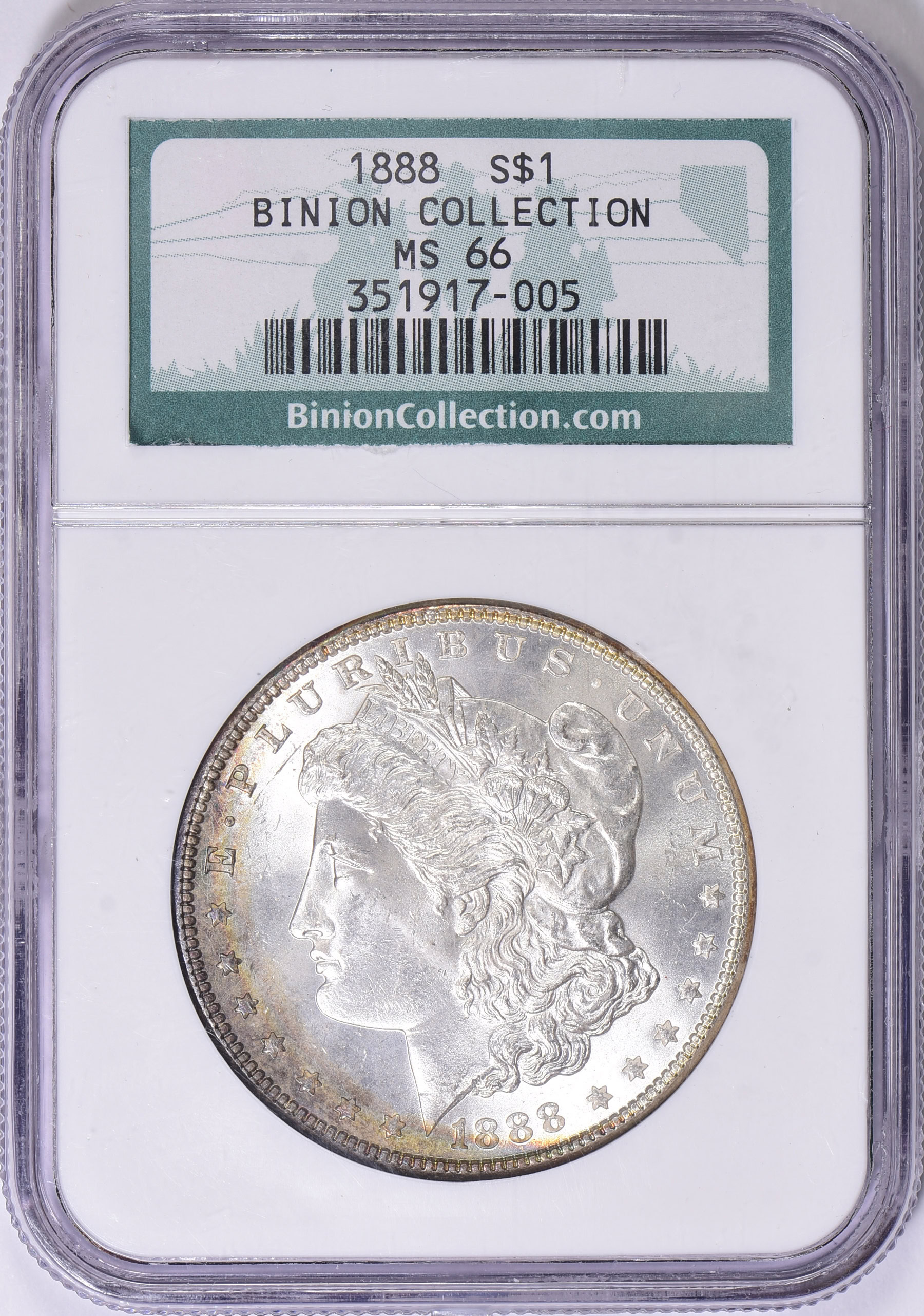 1888 Morgan Silver Dollar NGC MS-66 (Toned) (Binion Collection) (Item 1741131 ...
