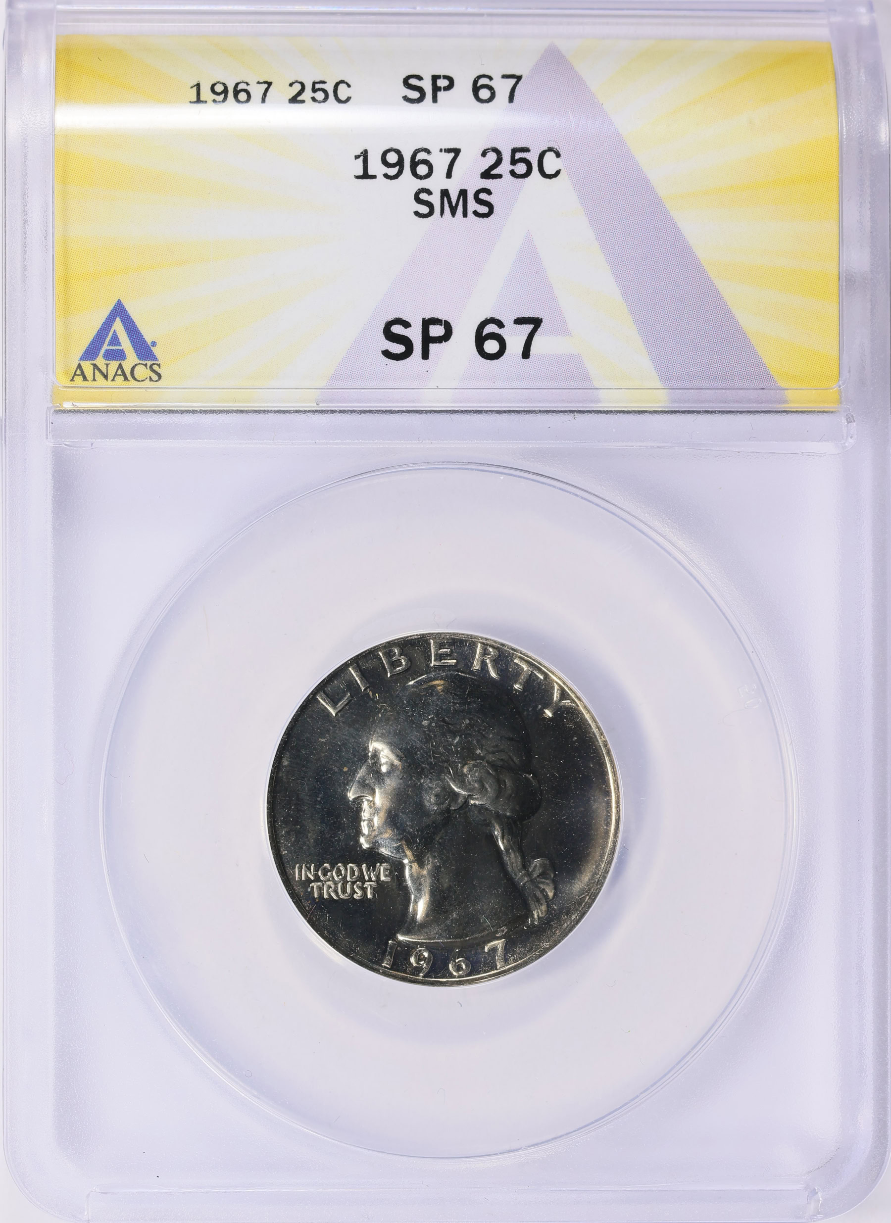 1967 Washington Quarter SMS ANACS SP-67 (Item 1741136 ...