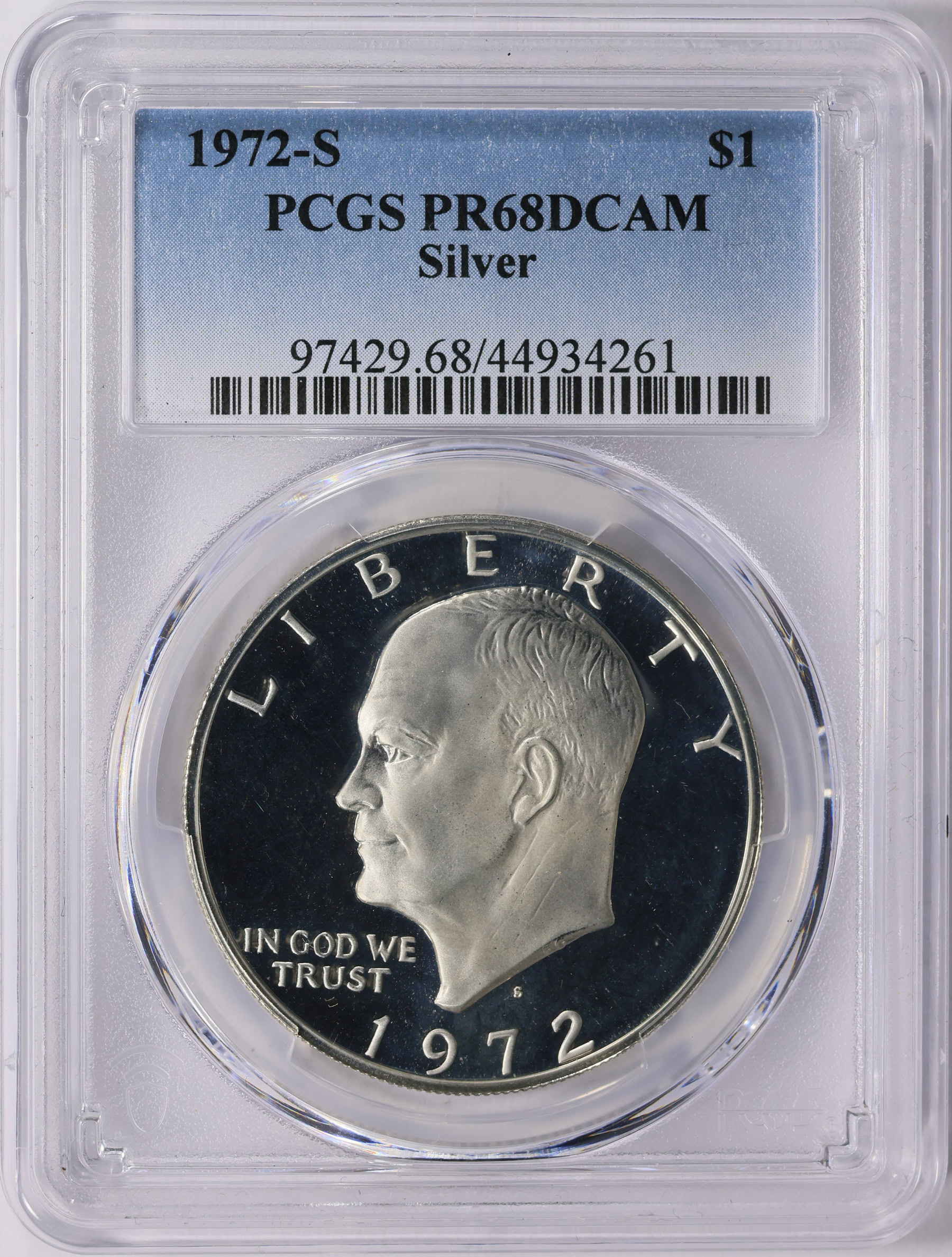 1972-S Eisenhower Dollar Silver PCGS Proof-68 DCAM (Item 1741149) | GreatCollections Coin Auctions