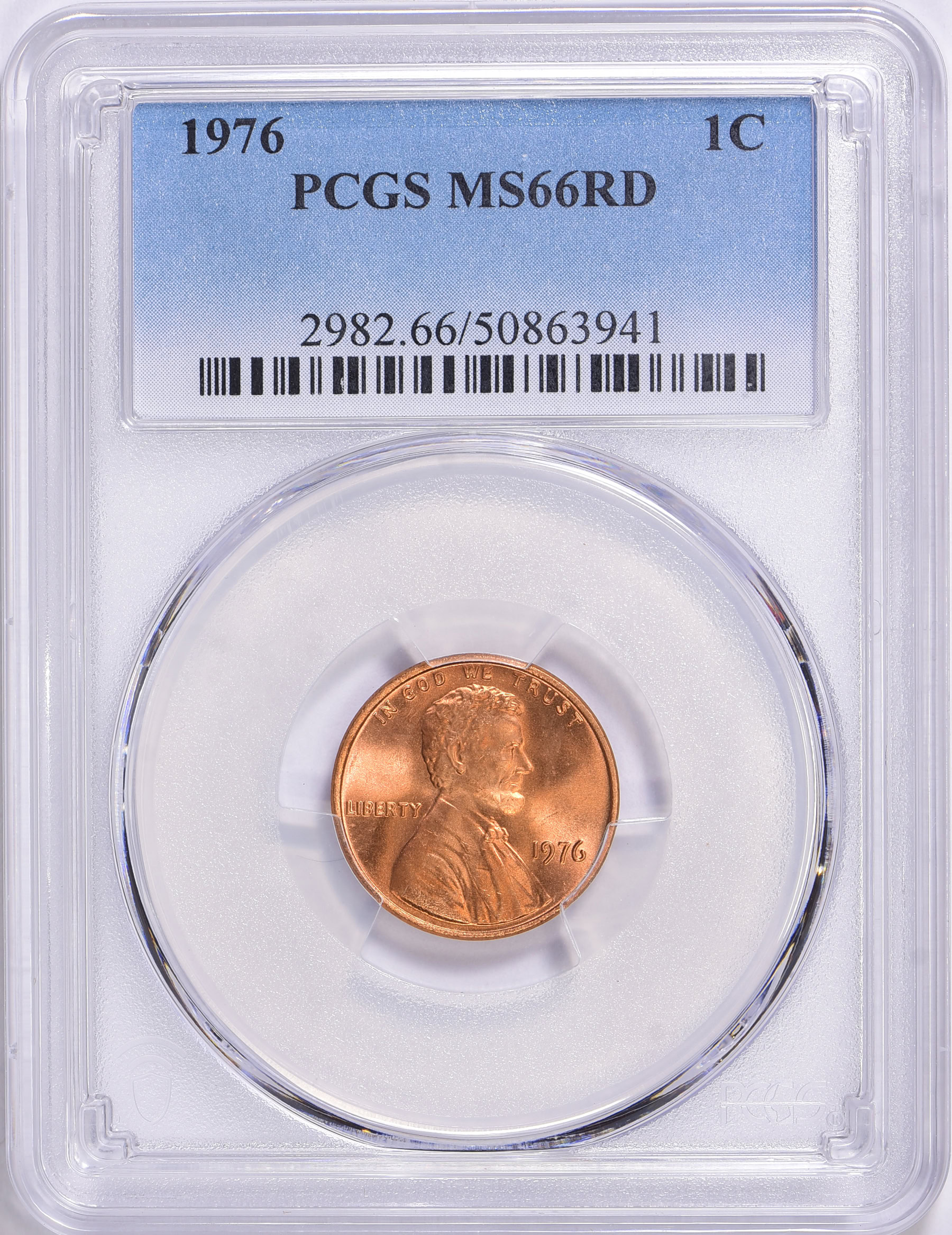 1976 Lincoln Cent PCGS MS-66 RD (Item 1741247) | GreatCollections Coin Auctions