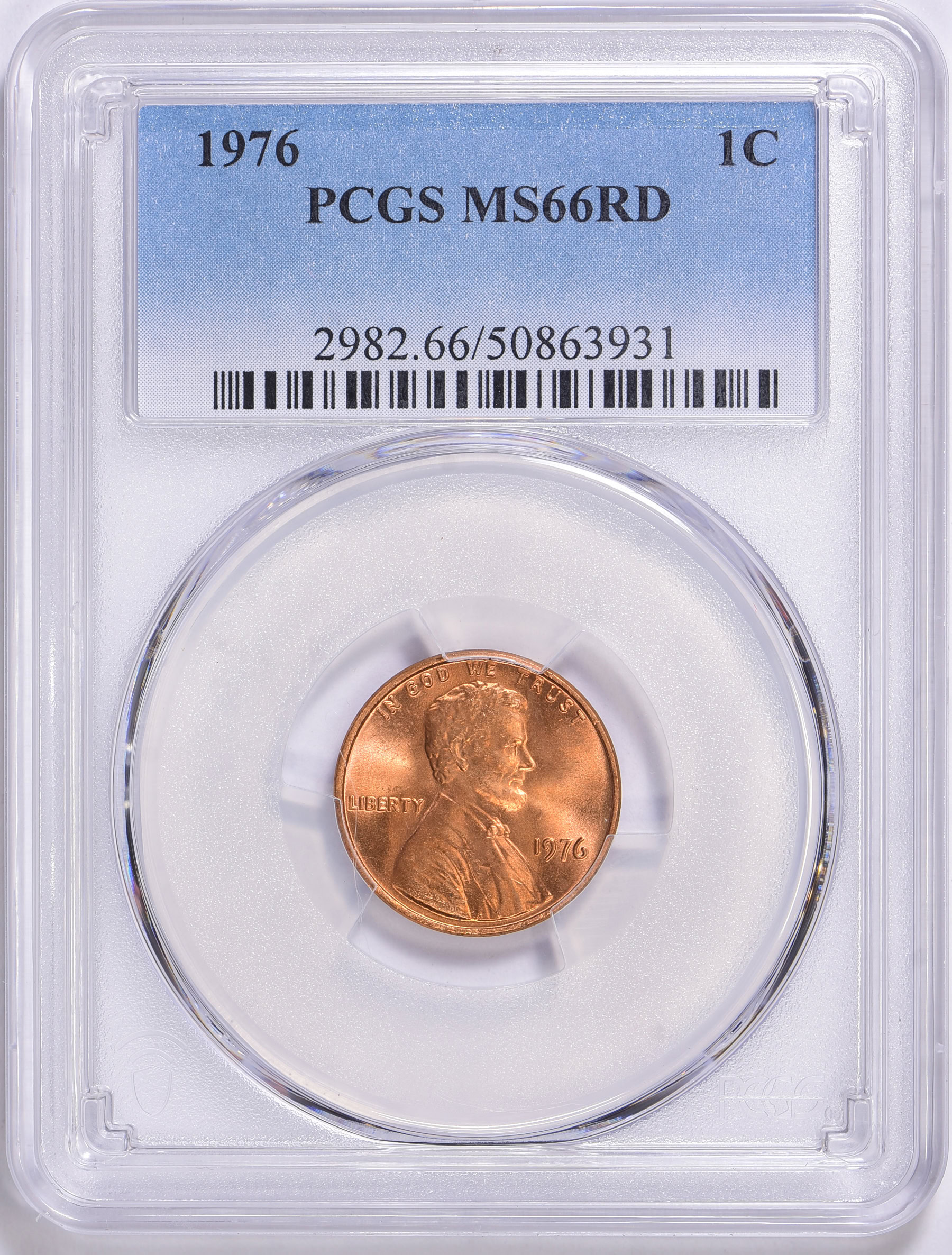1976 Lincoln Cent PCGS MS-66 RD (Item 1741248) | GreatCollections Coin Auctions