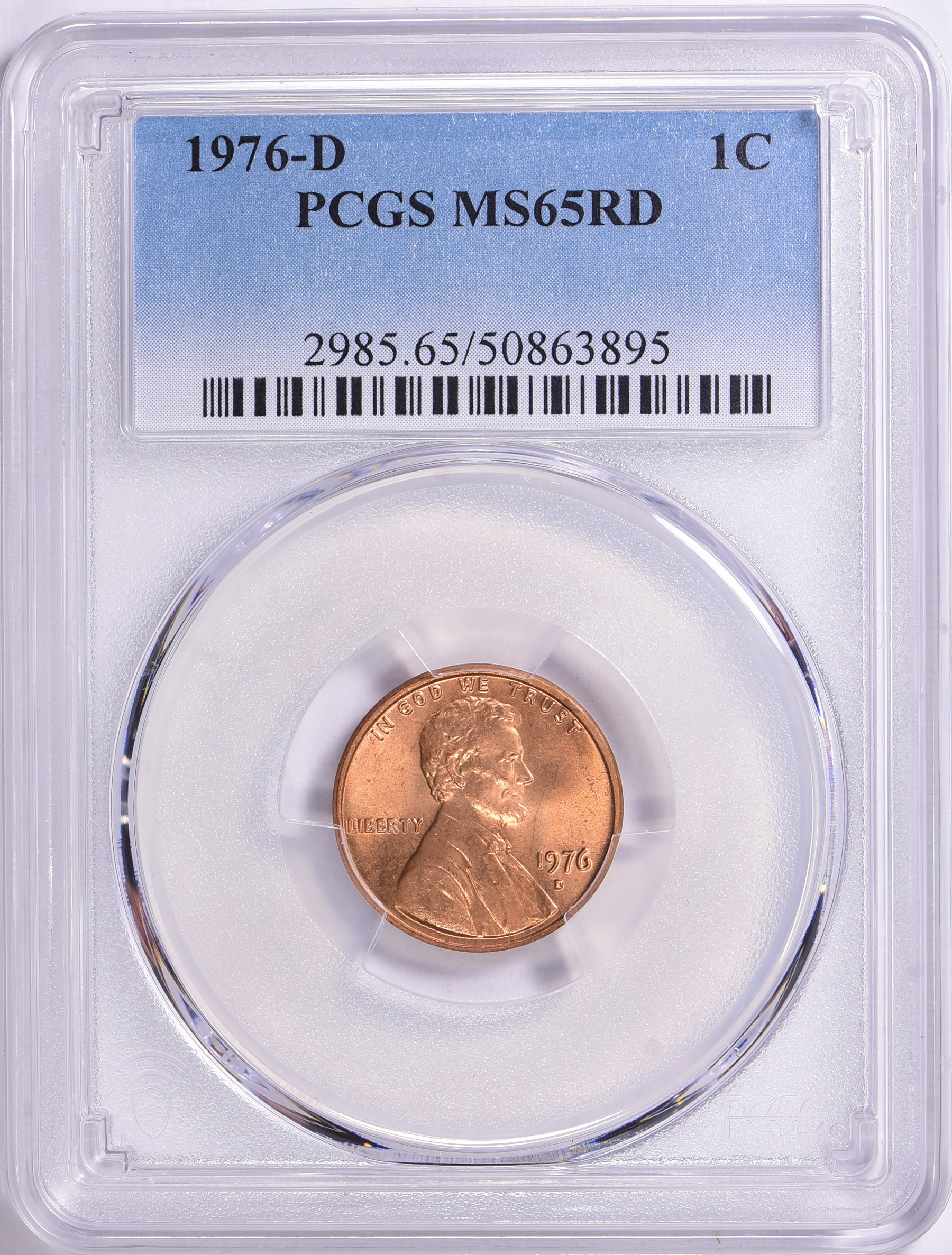1976-D Lincoln Cent PCGS MS-65 RD (Item 1741256) | GreatCollections Coin Auctions