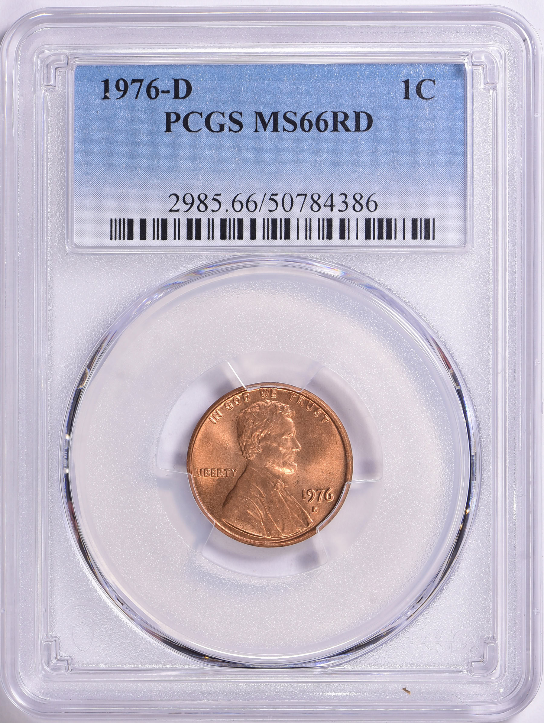 1976-D Lincoln Cent PCGS MS-66 RD (Item 1741260) | GreatCollections Coin Auctions