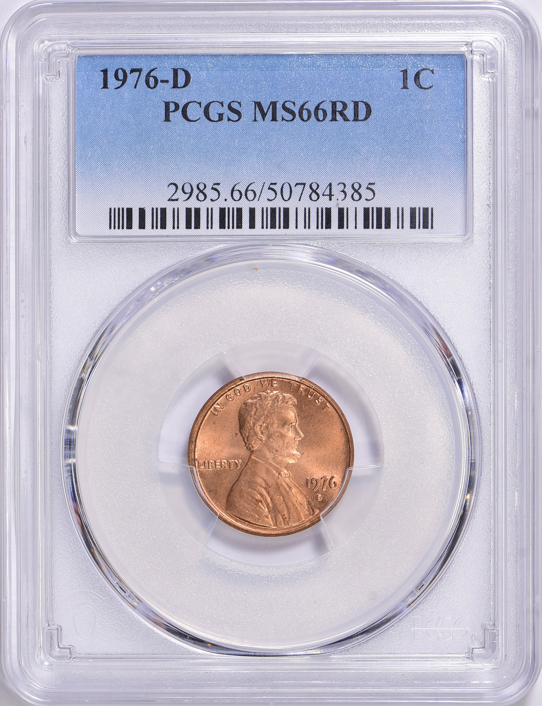 1976-D Lincoln Cent PCGS MS-66 RD (Item 1741263) | GreatCollections Coin Auctions