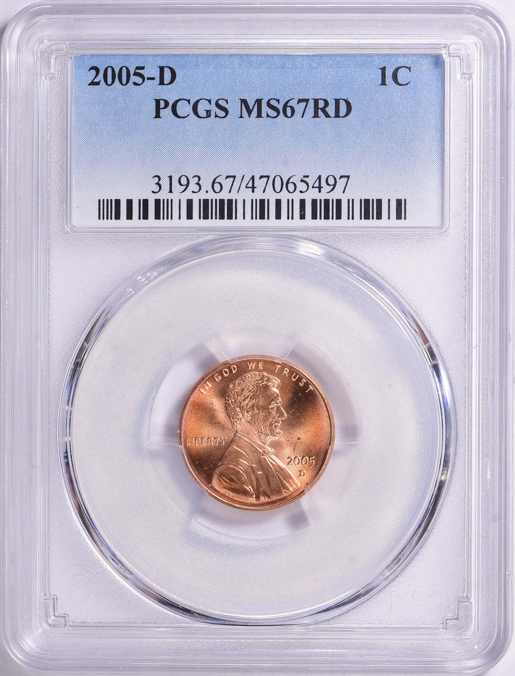 2005-D Lincoln Cent PCGS MS-67 RD (Item 1741305) | GreatCollections ...