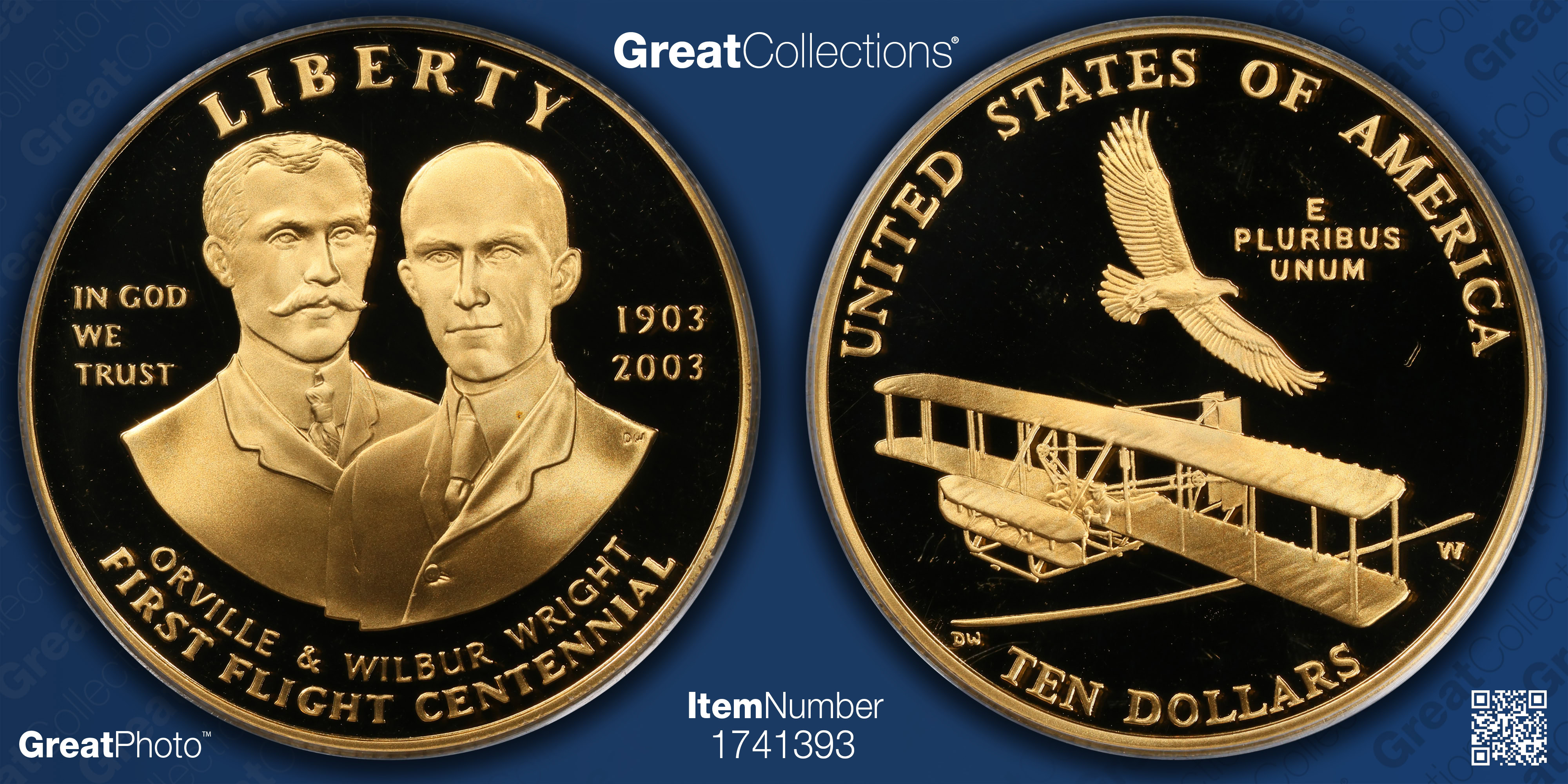 2003-W First Flight Centennial Gold $10 PCGS Proof-70 DCAM | PCGS Cert ...