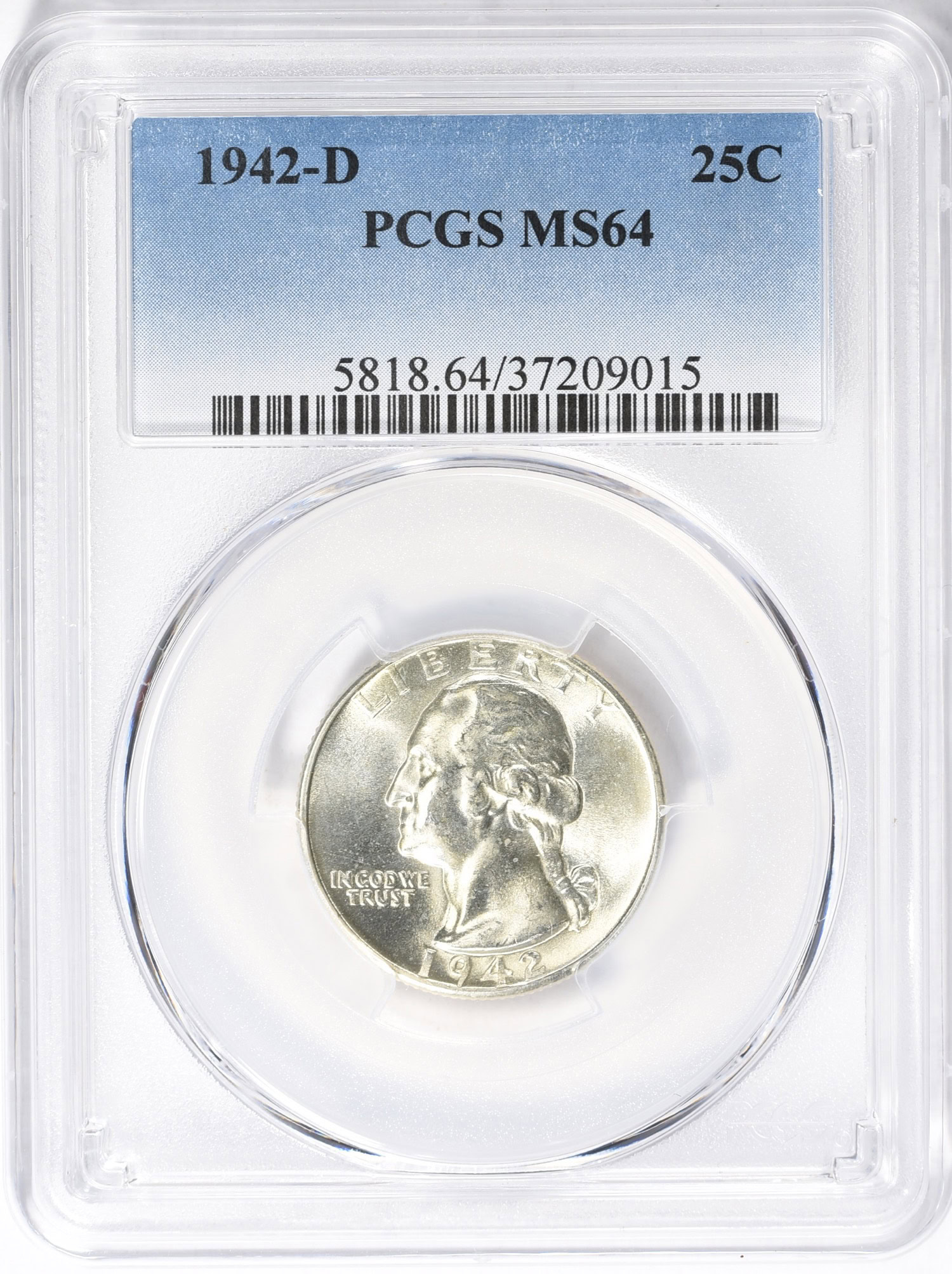 1942-D Washington Quarter PCGS MS-64 (Item 1741530) | GreatCollections Coin Auctions