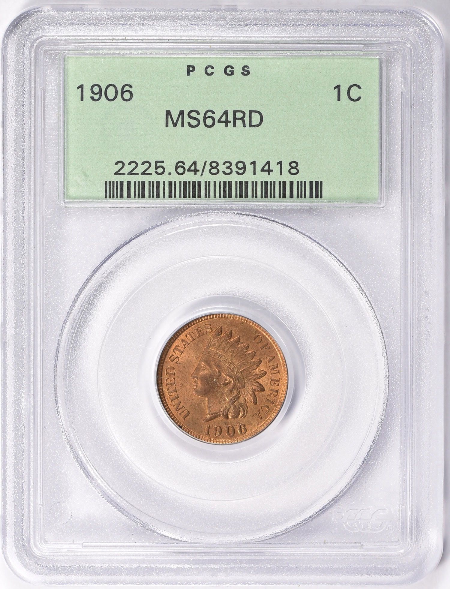 1906 Indian Cent PCGS MS-64 RD OGH (Item 1741555) | GreatCollections Coin Auctions