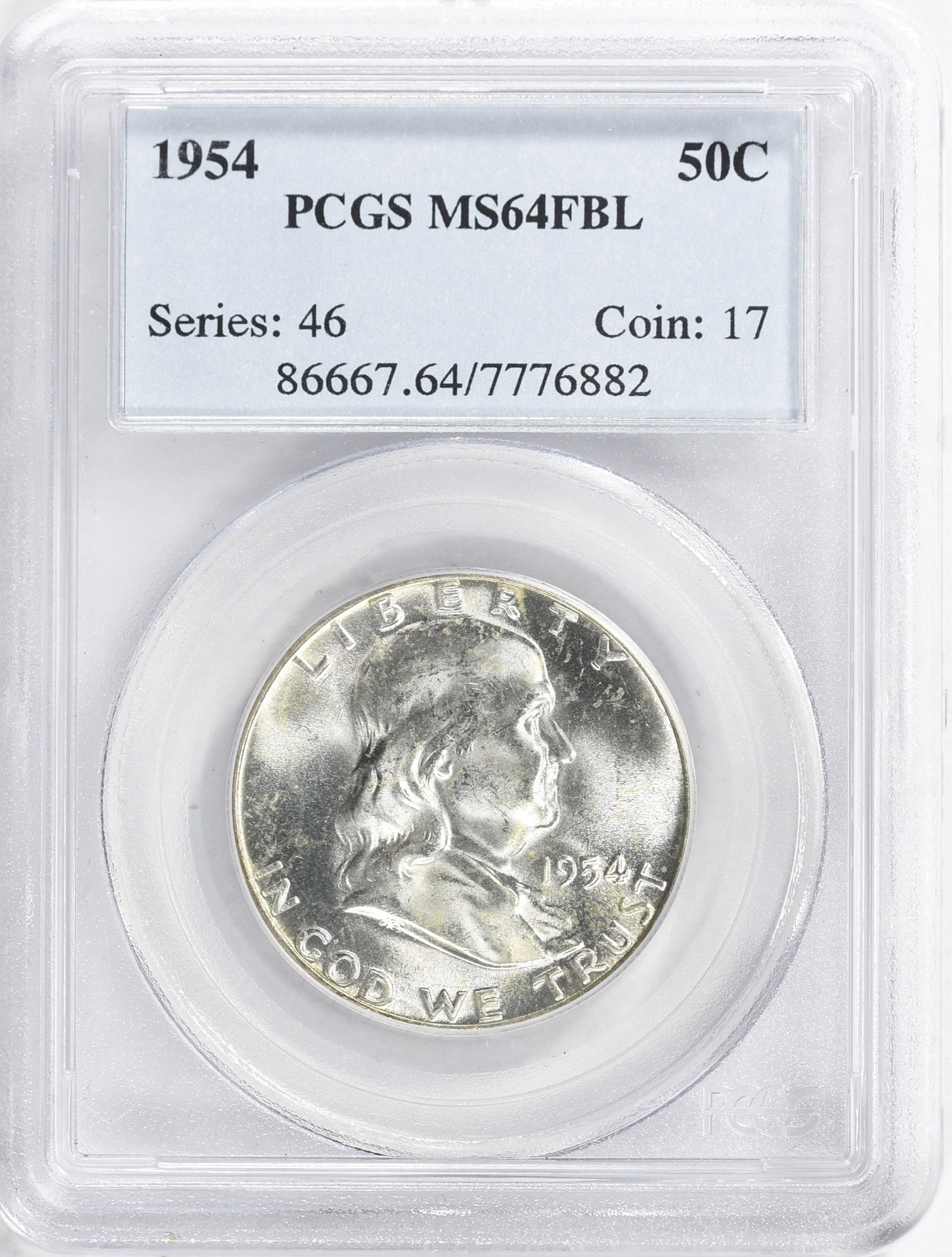 1954 Franklin Half Dollar PCGS MS-64 FBL (Item 1741562 ...