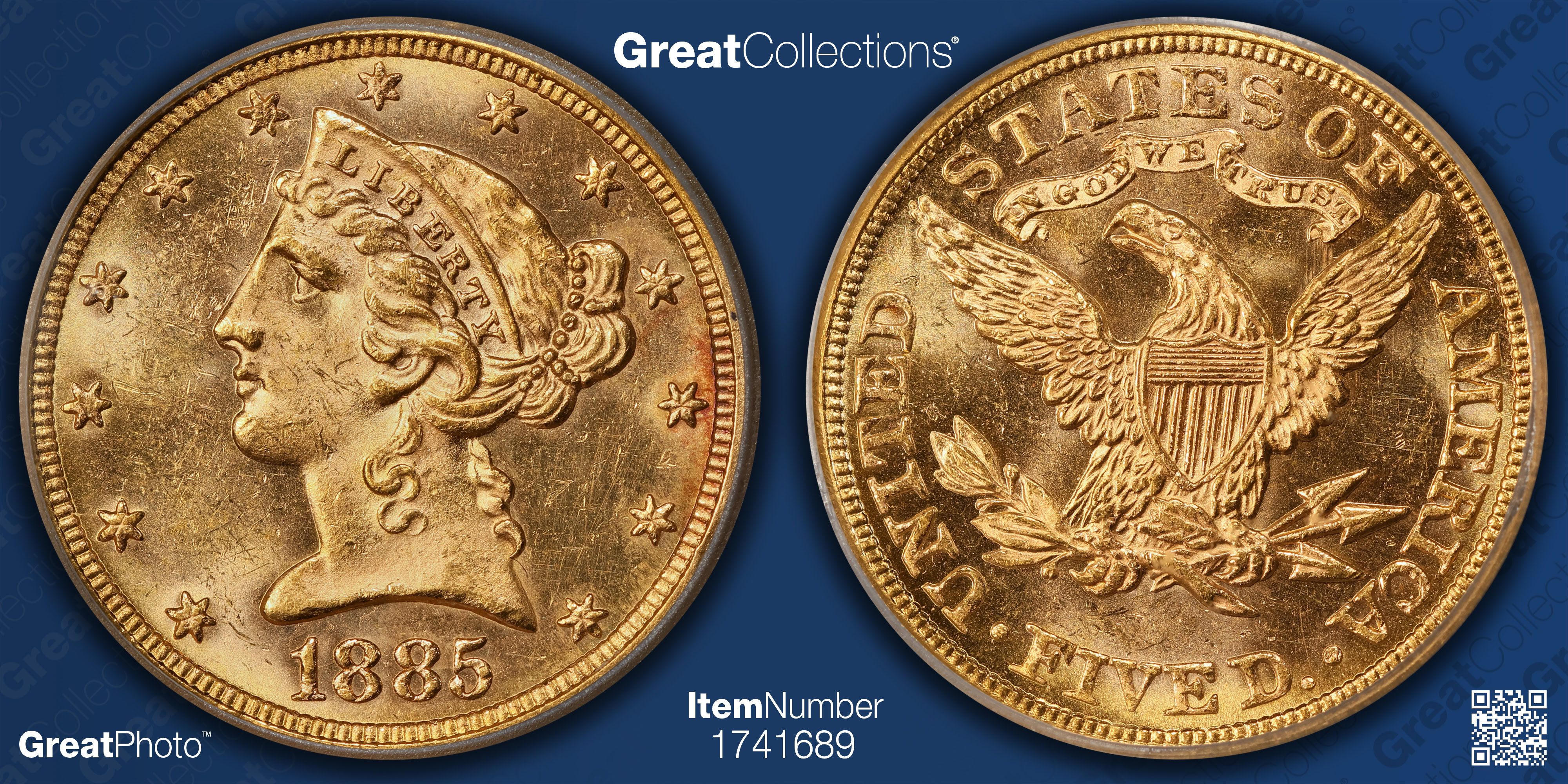 1885 Liberty Gold Half Eagle ICG MS-63 (Item 1741689 ...