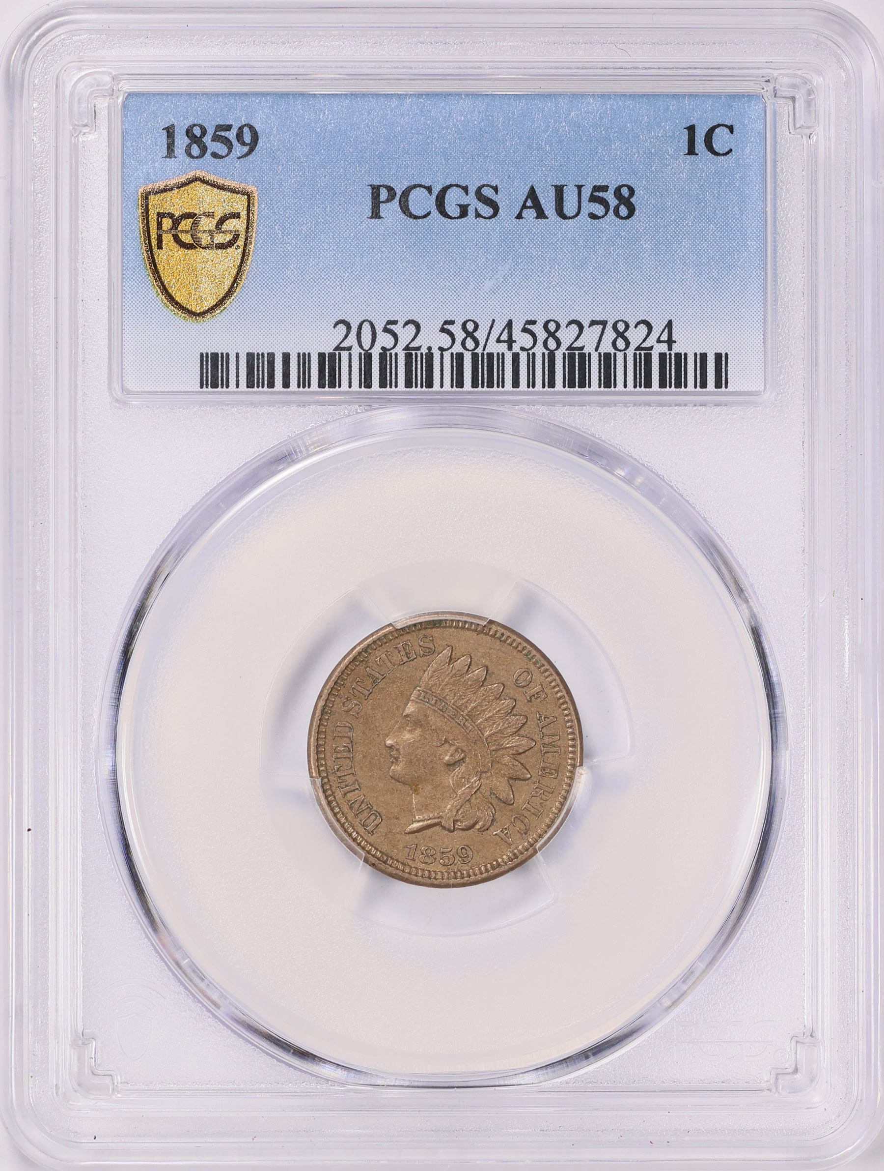 1859 Indian Cent PCGS AU-58 (Item 1741844) | GreatCollections Coin Auctions
