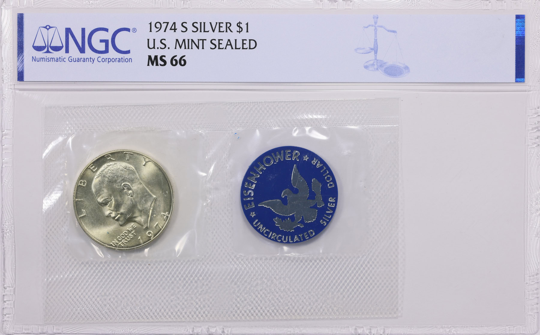 1974-S Eisenhower Dollar Silver NGC MS-66 (U.S Mint Sealed) (Item ...
