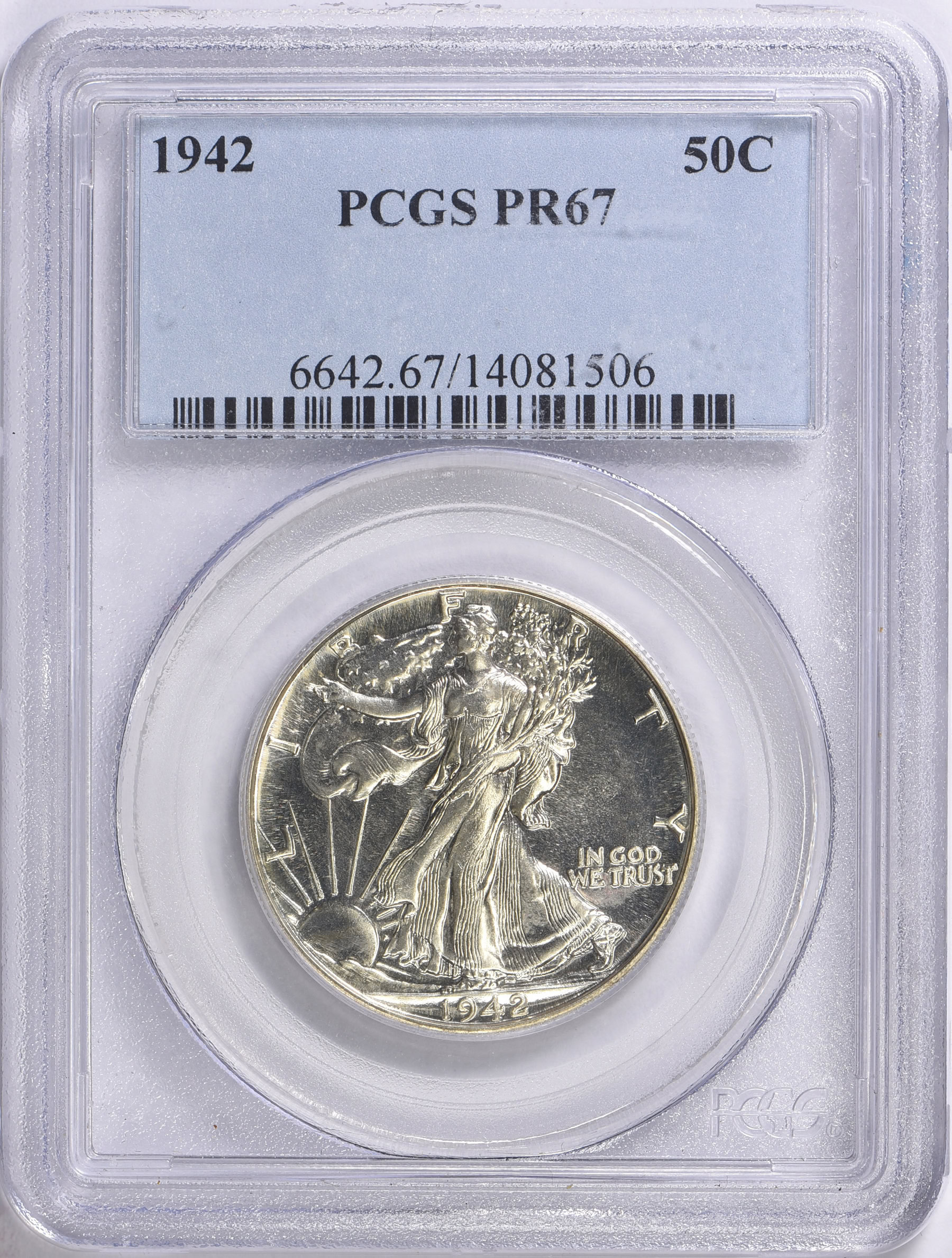 1942 Walking Liberty Half Dollar PCGS Proof-67 (Item 1741984 ...