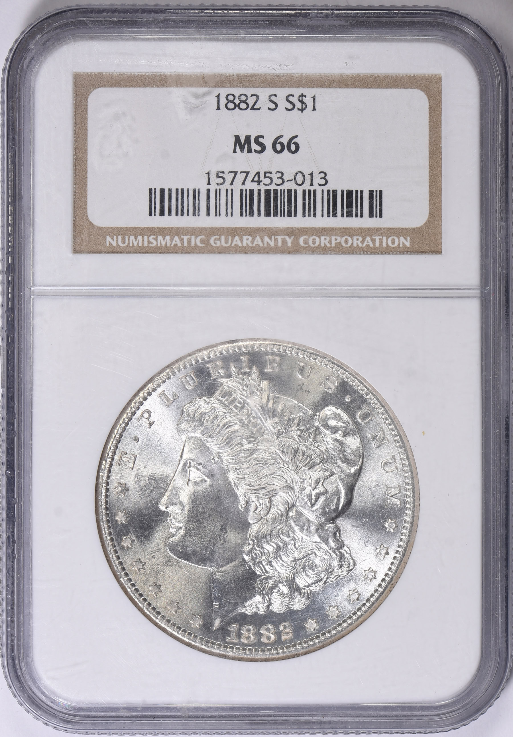1882-S Morgan Silver Dollar NGC MS-66 (Item 1742037) | GreatCollections Coin Auctions