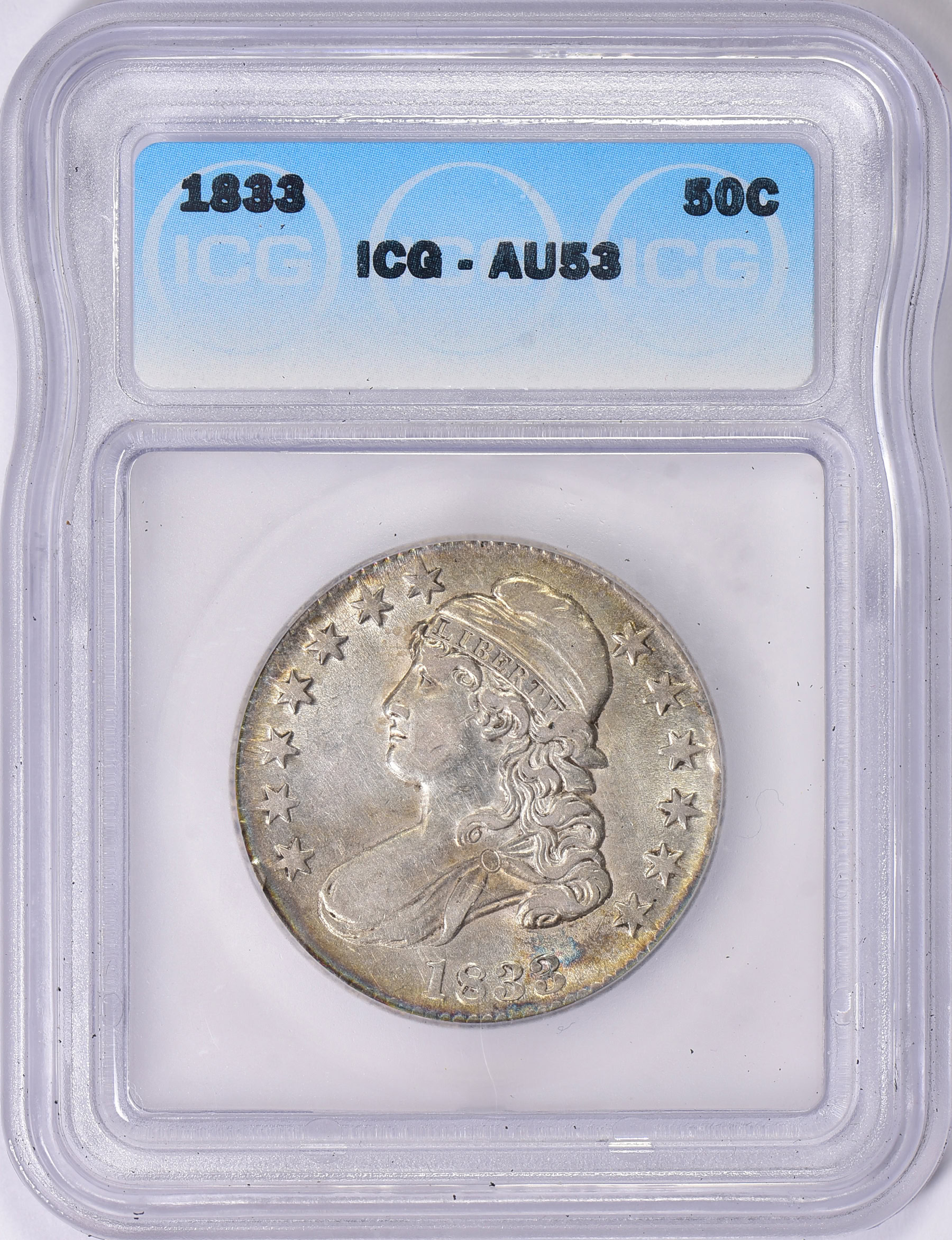 1833 Capped Bust Half Dollar ICG AU-53 (Toned) (Item 1742107 ...